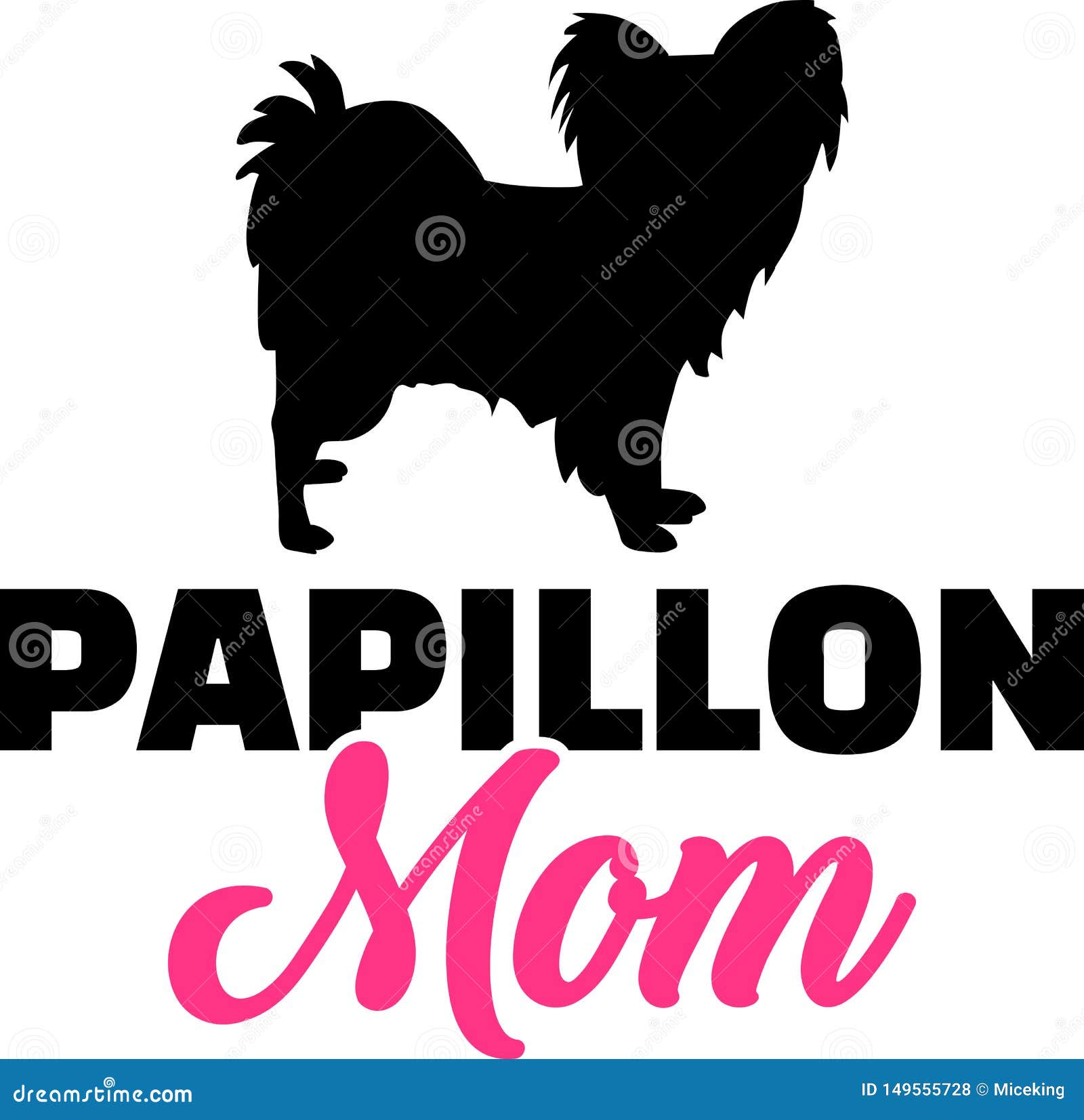 Papillon mom pink stock vector. Illustration of vector - 149555728