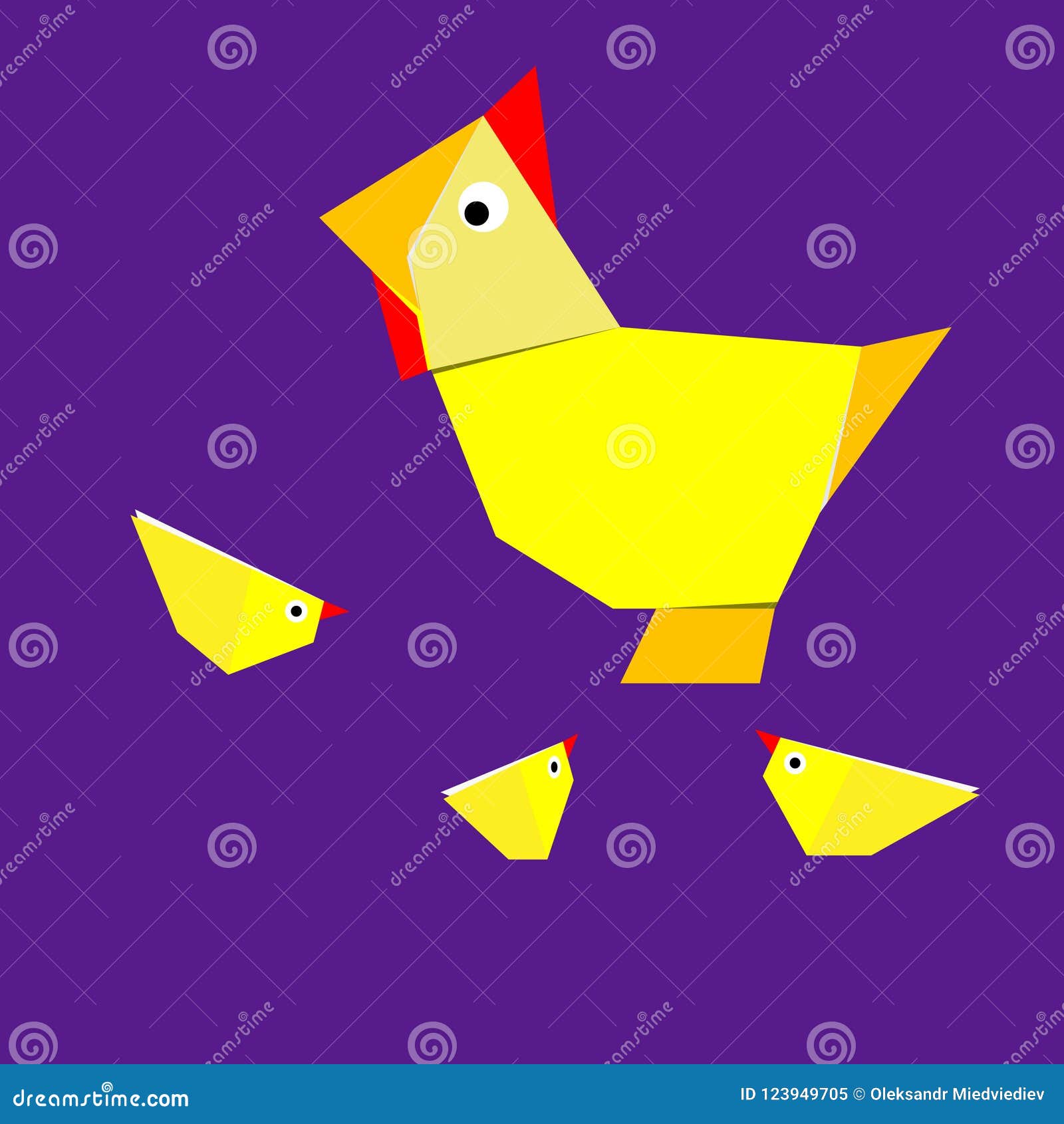 Papiroflexia pollo y pollo stock de ilustración. Ilustración de gallina ...