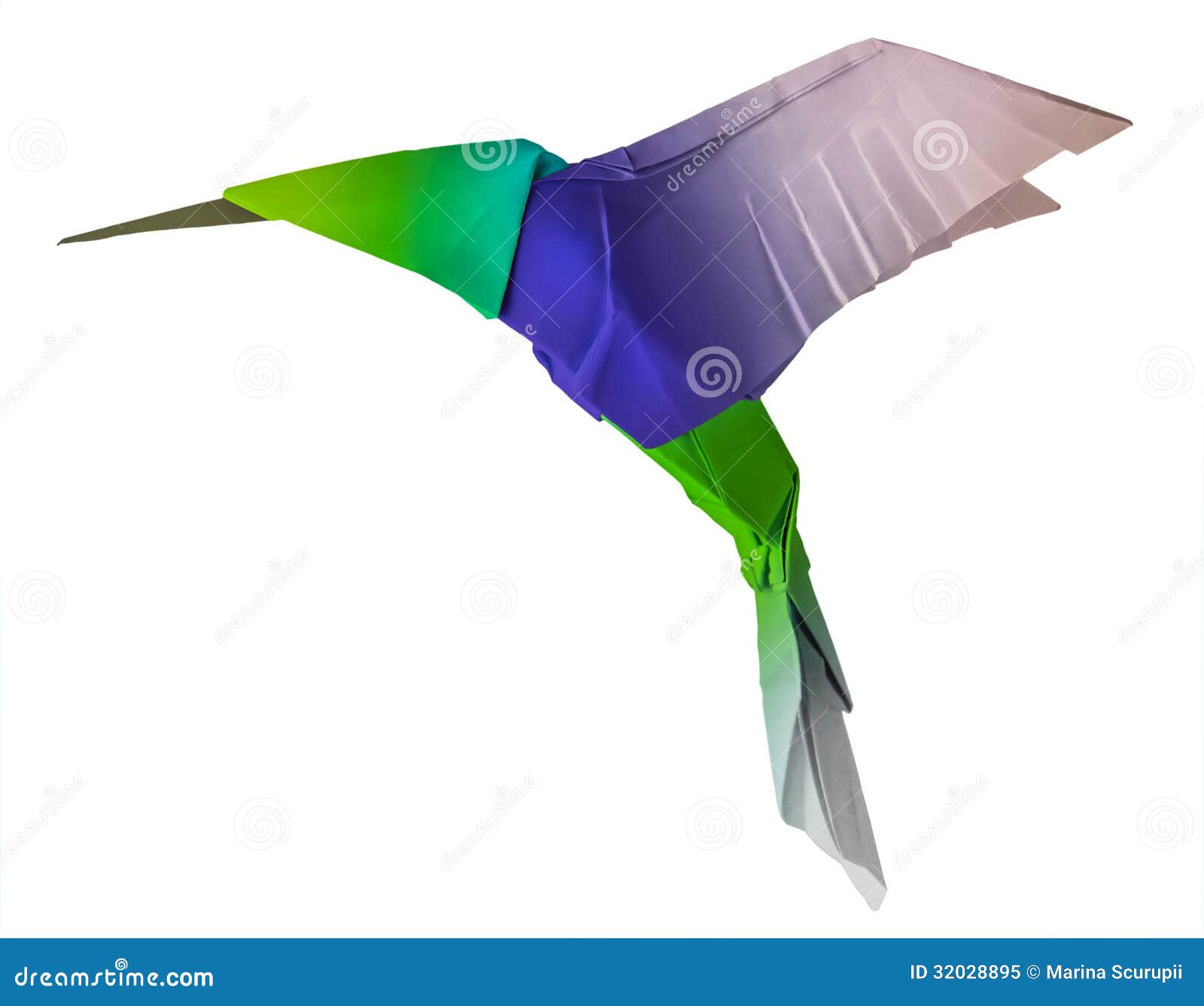 Papiroflexia Que Vuela El Colibrí Imagen de archivo - Imagen de azul ...