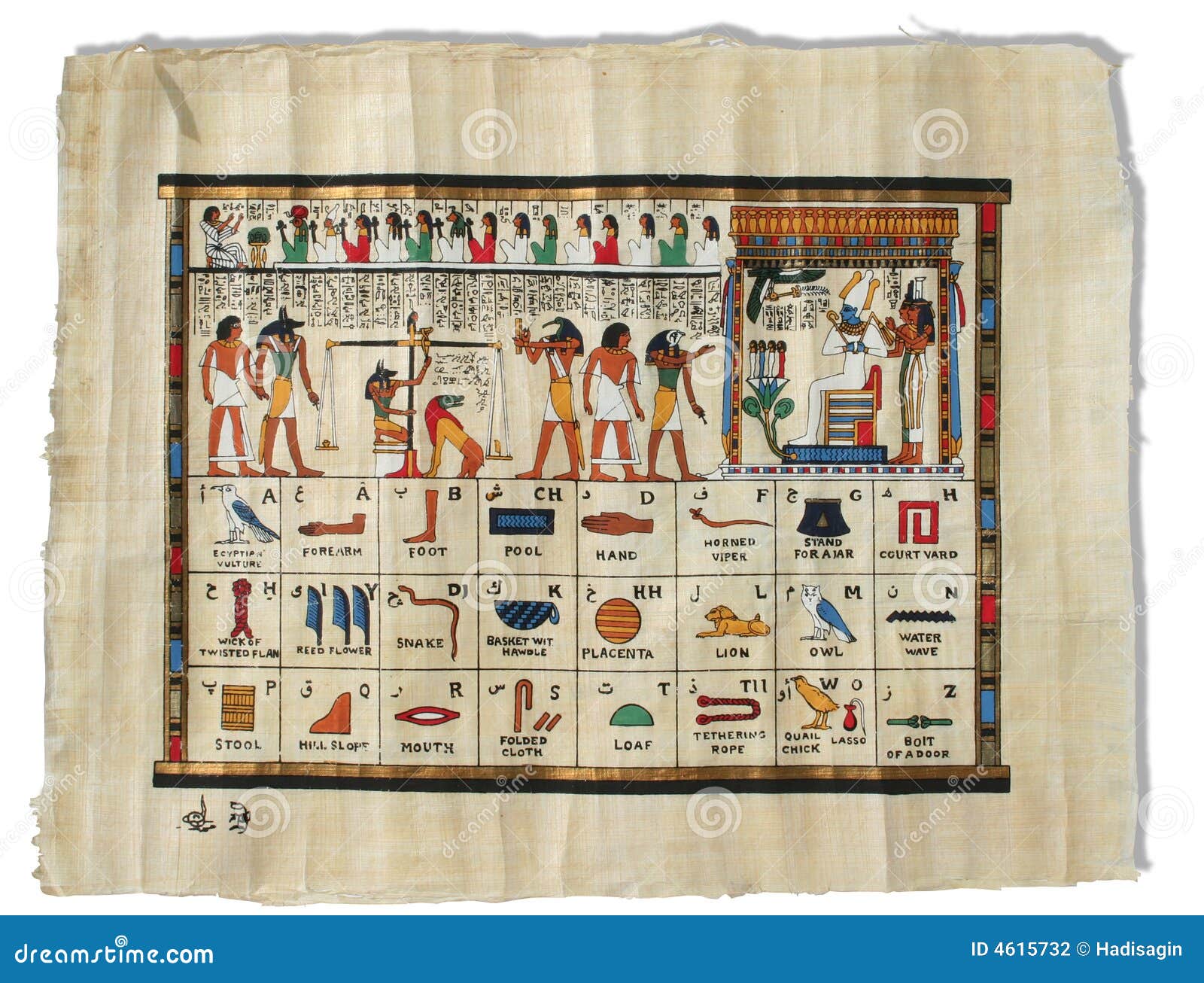 Papirus foto de stock. Imagem de egipto, textura, arte - 4615732