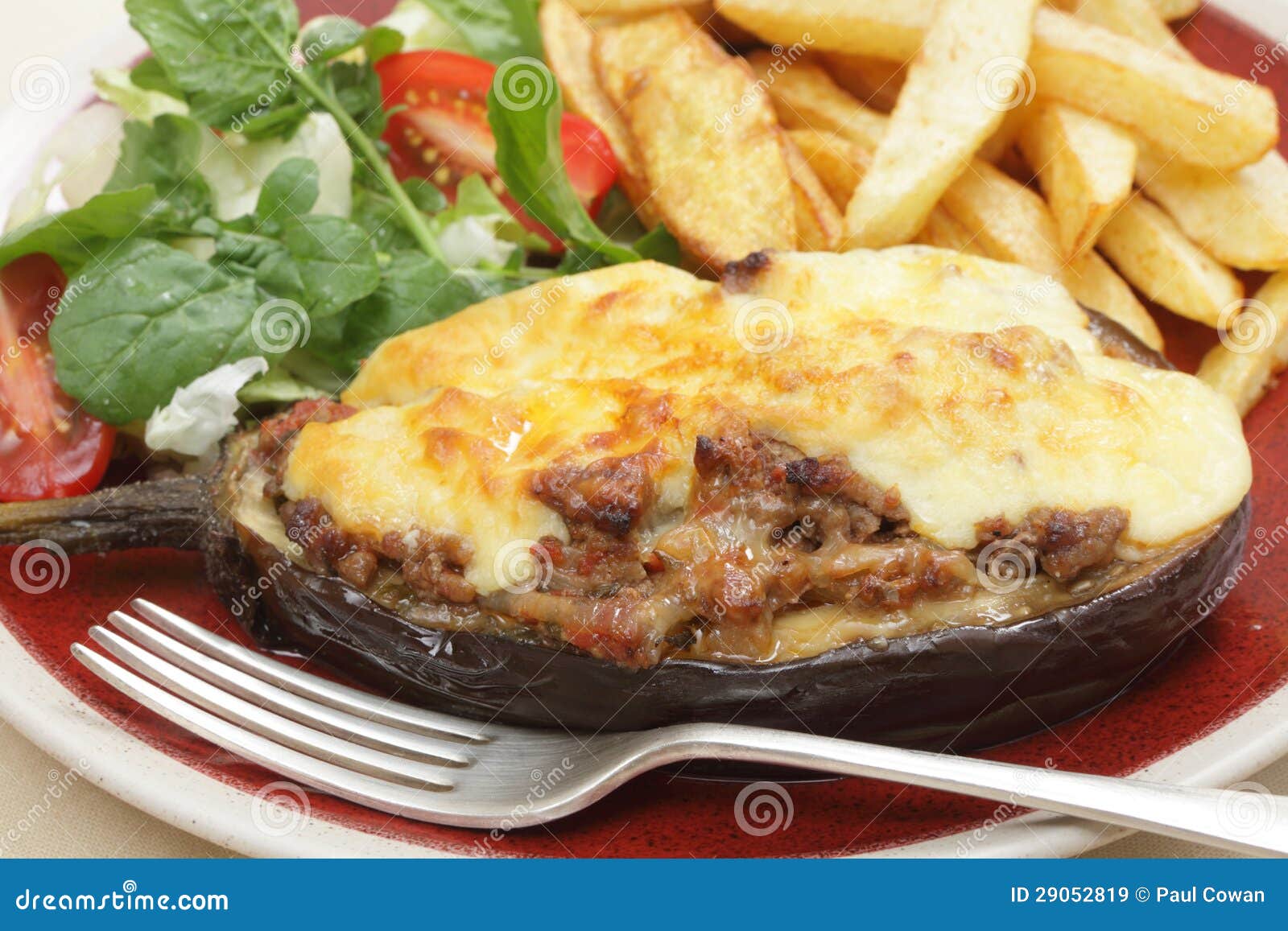 Papoutsakia with fork stock image. Image of stuffed, meal - 29052819