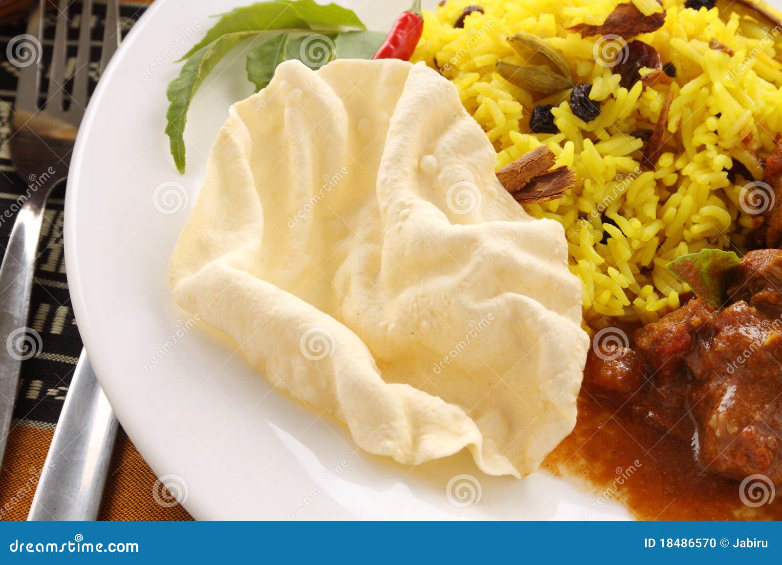 Pappadum with Curry stock photo. Image of beef, culinary - 18486570