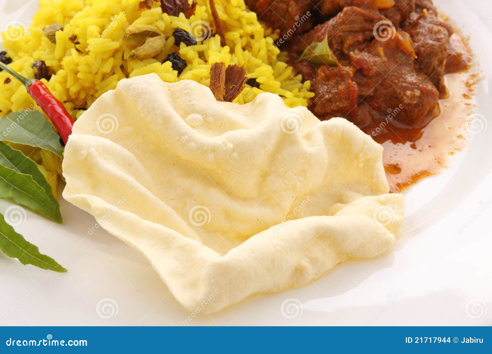 Pappadum and Curry stock photo. Image of flavor, meat - 21717944