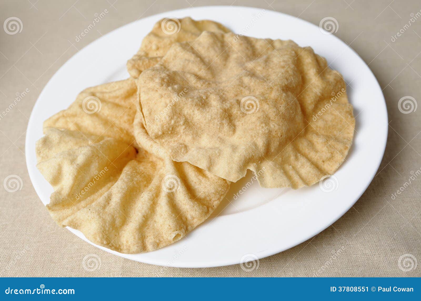 Pappadums on a plate stock image. Image of indian, cooking - 37808551