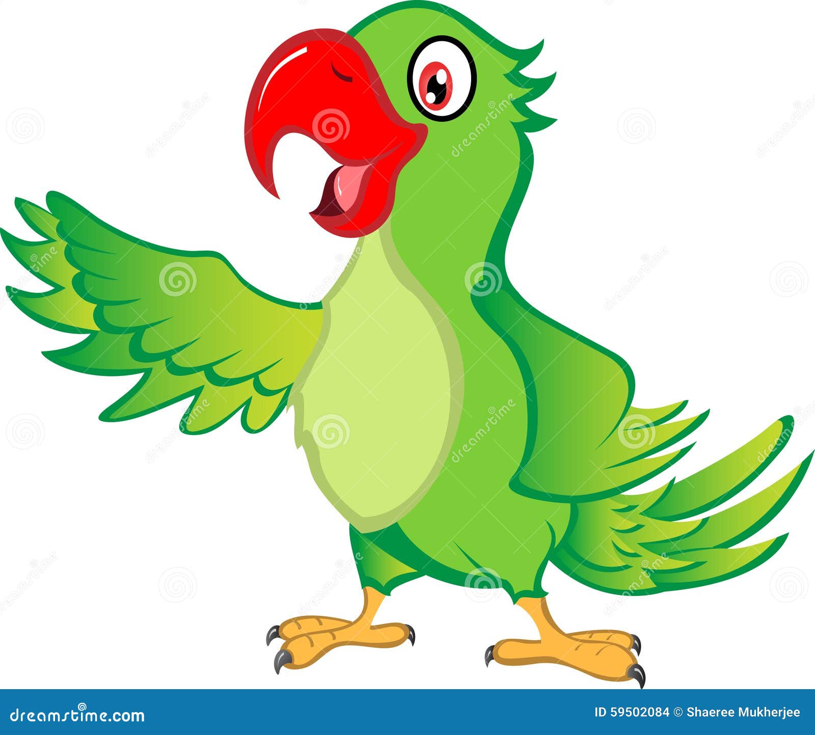 Pappagallo del fumetto illustrazione vettoriale. Illustrazione di ...