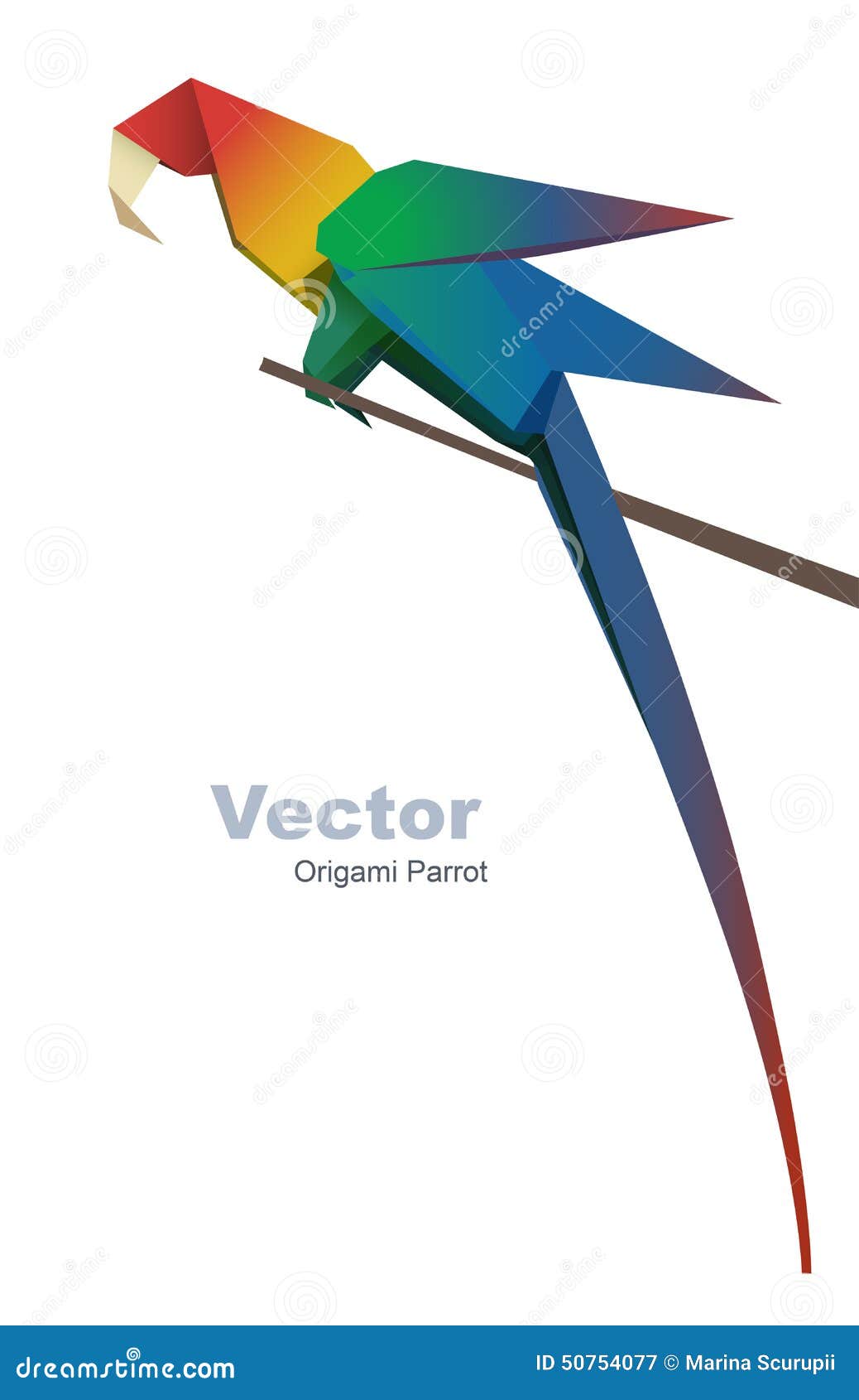 Pappagallo Di Vettore Su Un Ramo Illustrazione di Stock - Illustrazione ...