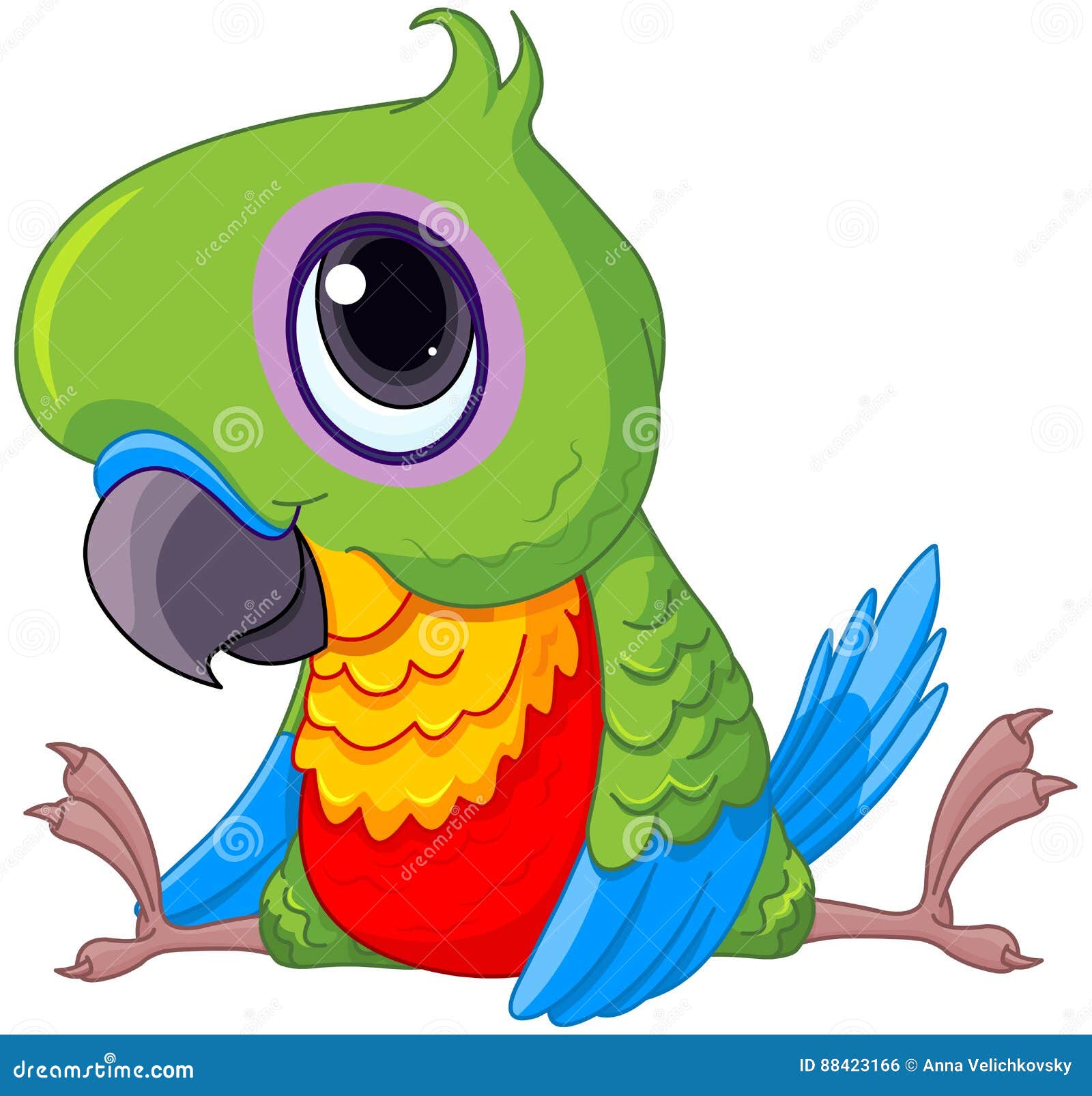 Pappagallo Sveglio Del Bambino Illustrazione Vettoriale - Illustrazione ...