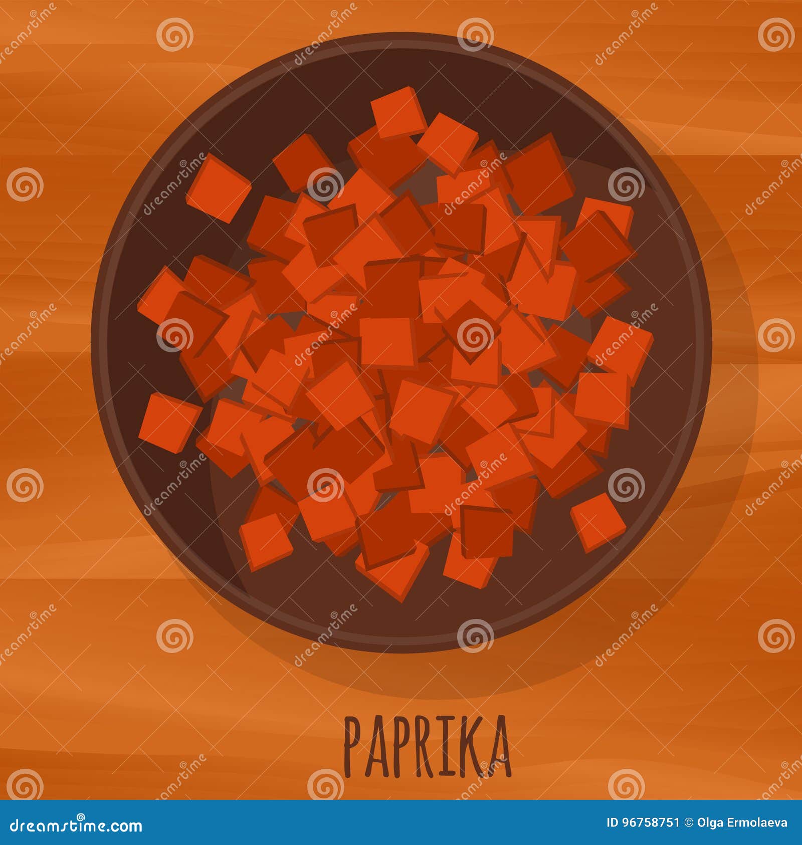 Paprika Flat Design Vector Icon. Stock Vector - Illustration of flat ...