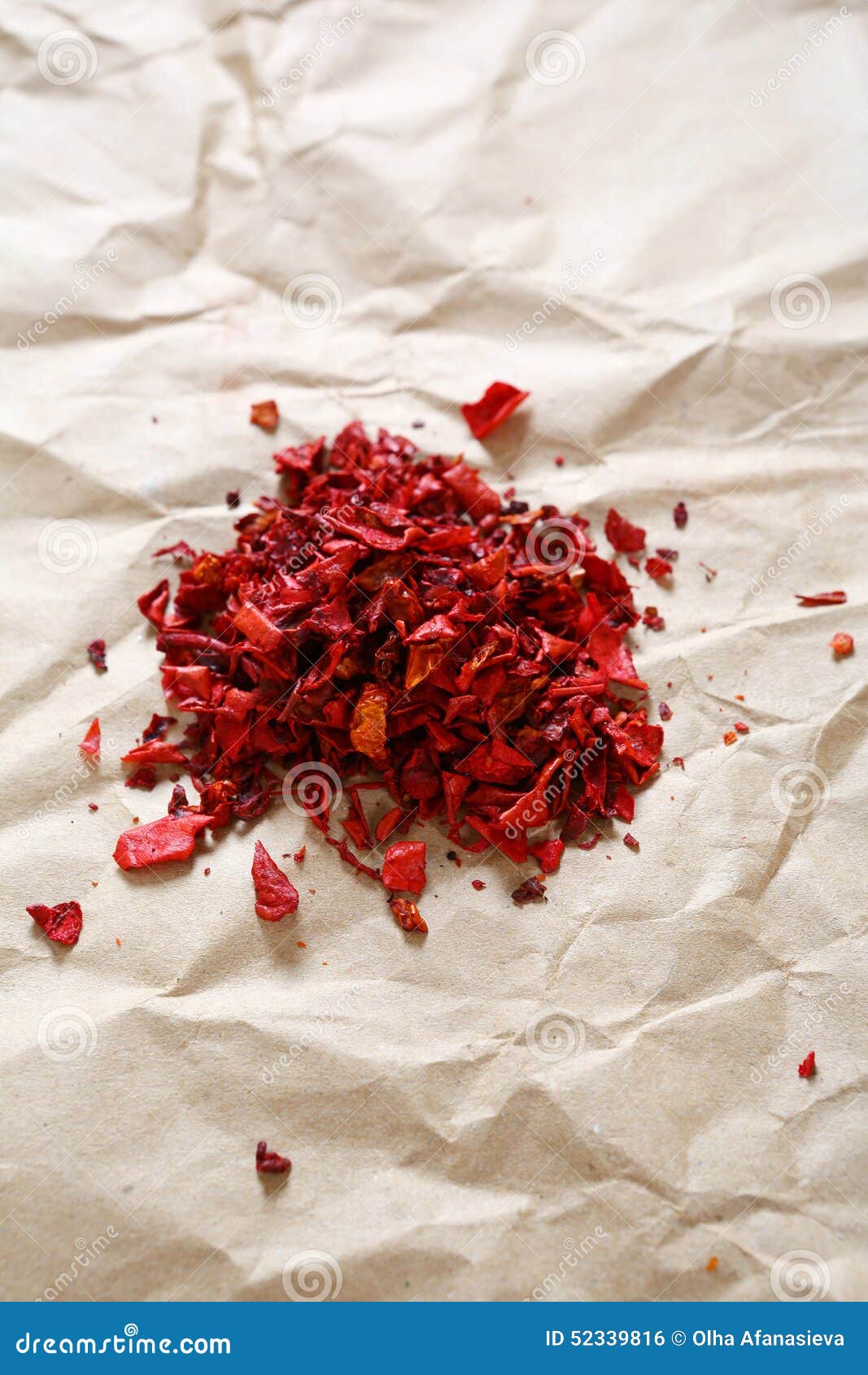 Paprika on kraft paper stock photo. Image of spices, light - 52339816