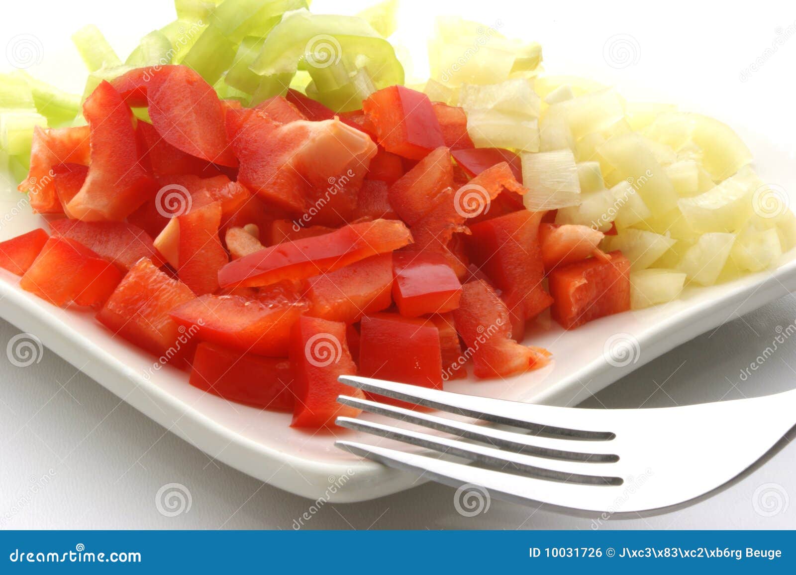 Paprika Salad on a White Plate Stock Photo - Image of ingredient ...