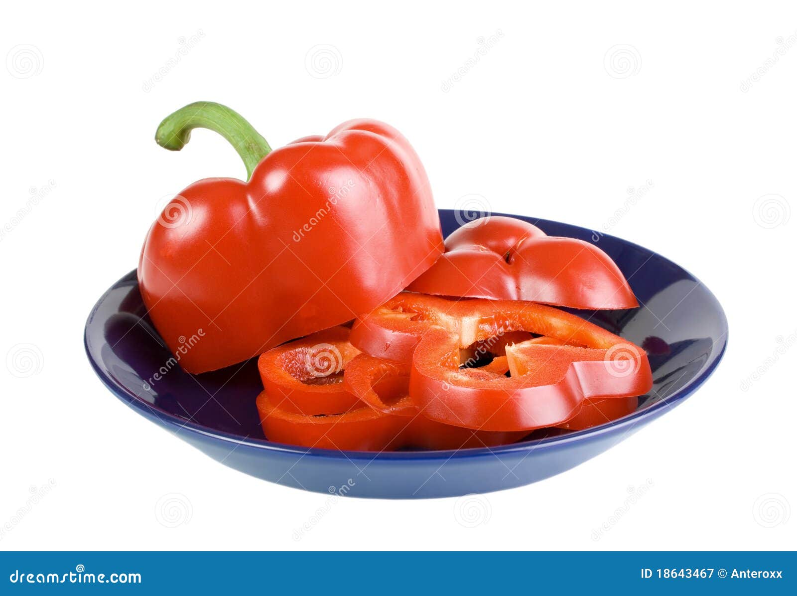 Paprika Slices on the Plate Stock Image - Image of helathy, paprika ...