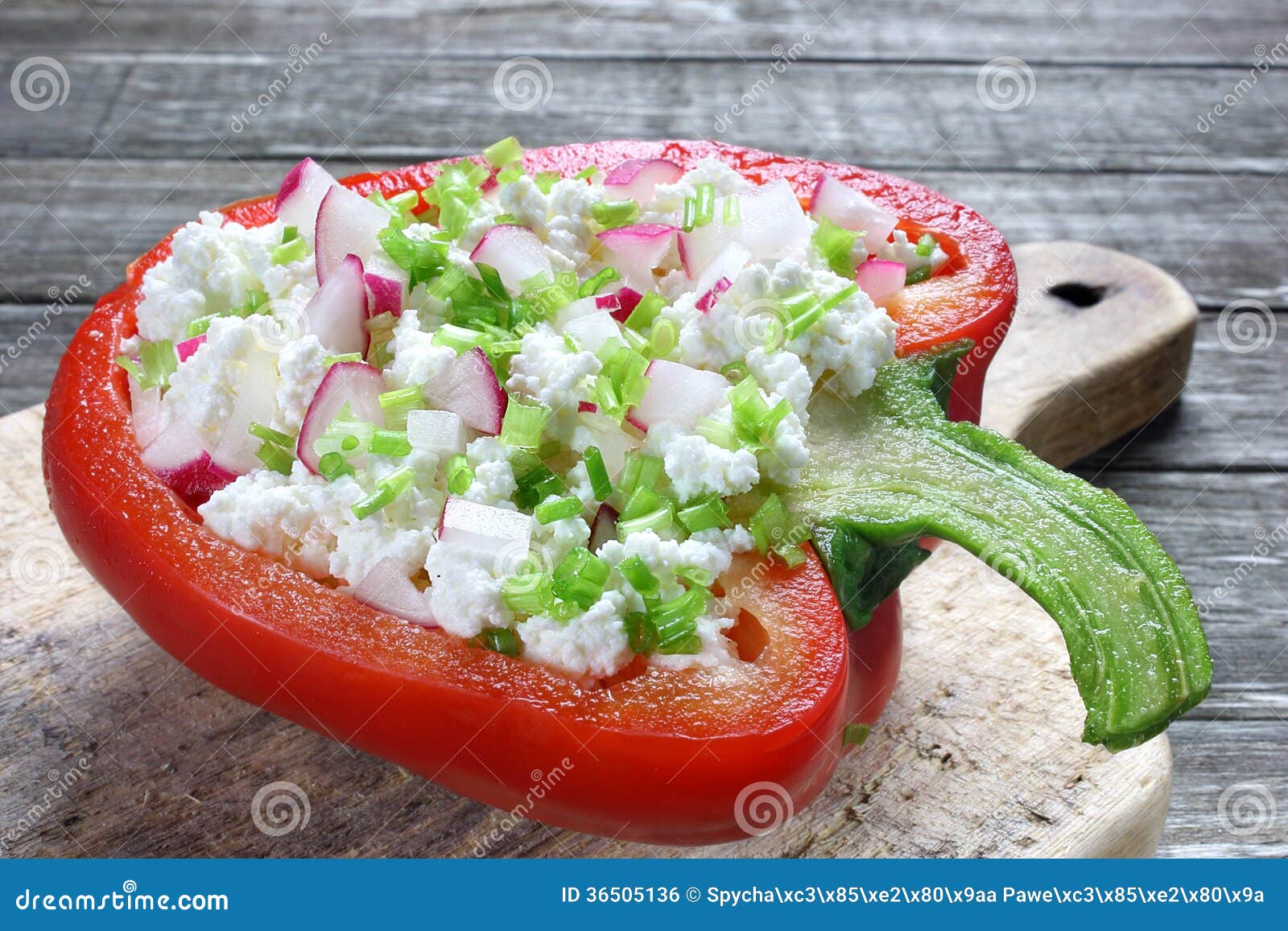 Paprika Stuffed Cottage Cheese Stock Photo - Image of nutrition, tasty ...