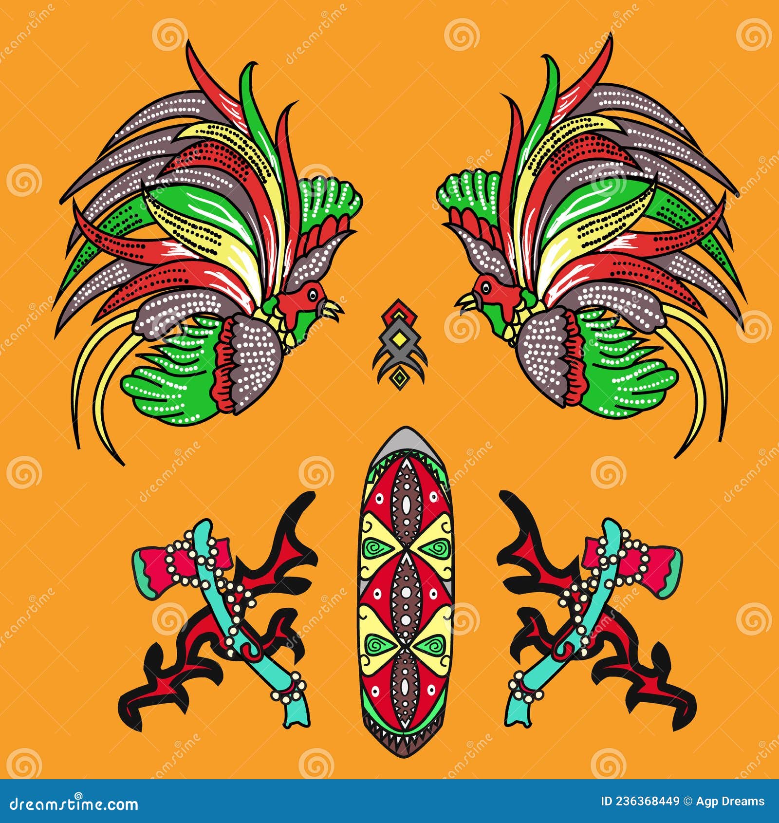 Batik Papua Burung Cendrawasih Vector Illustration | CartoonDealer.com ...