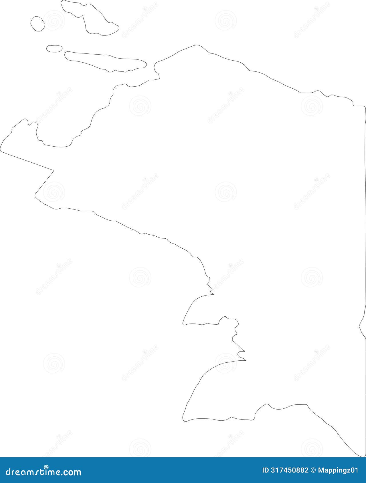 Papua Indonesia Outline Map Stock Illustration - Illustration of shape ...