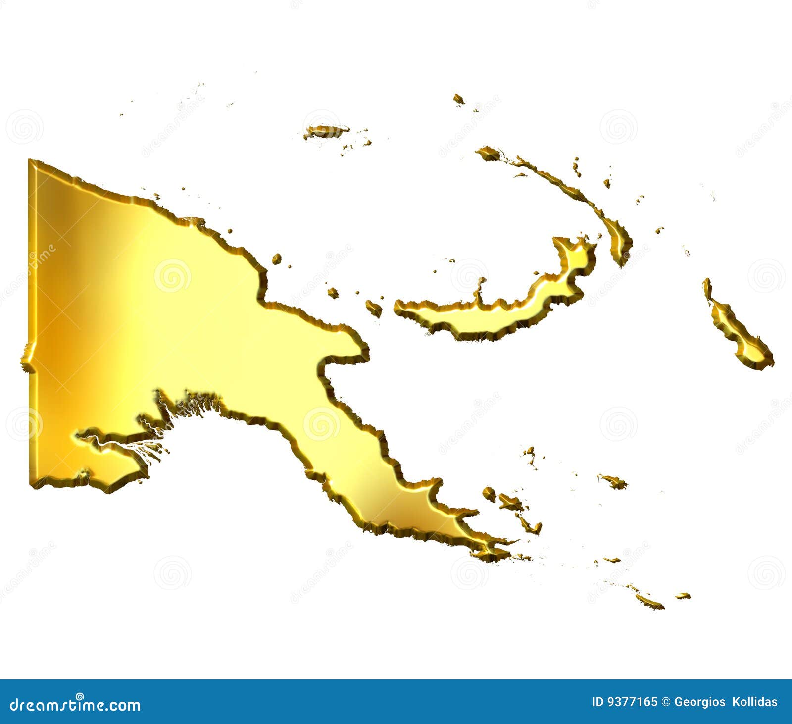 Papua New Guinea 3d Golden Map Royalty-Free Stock Photography ...