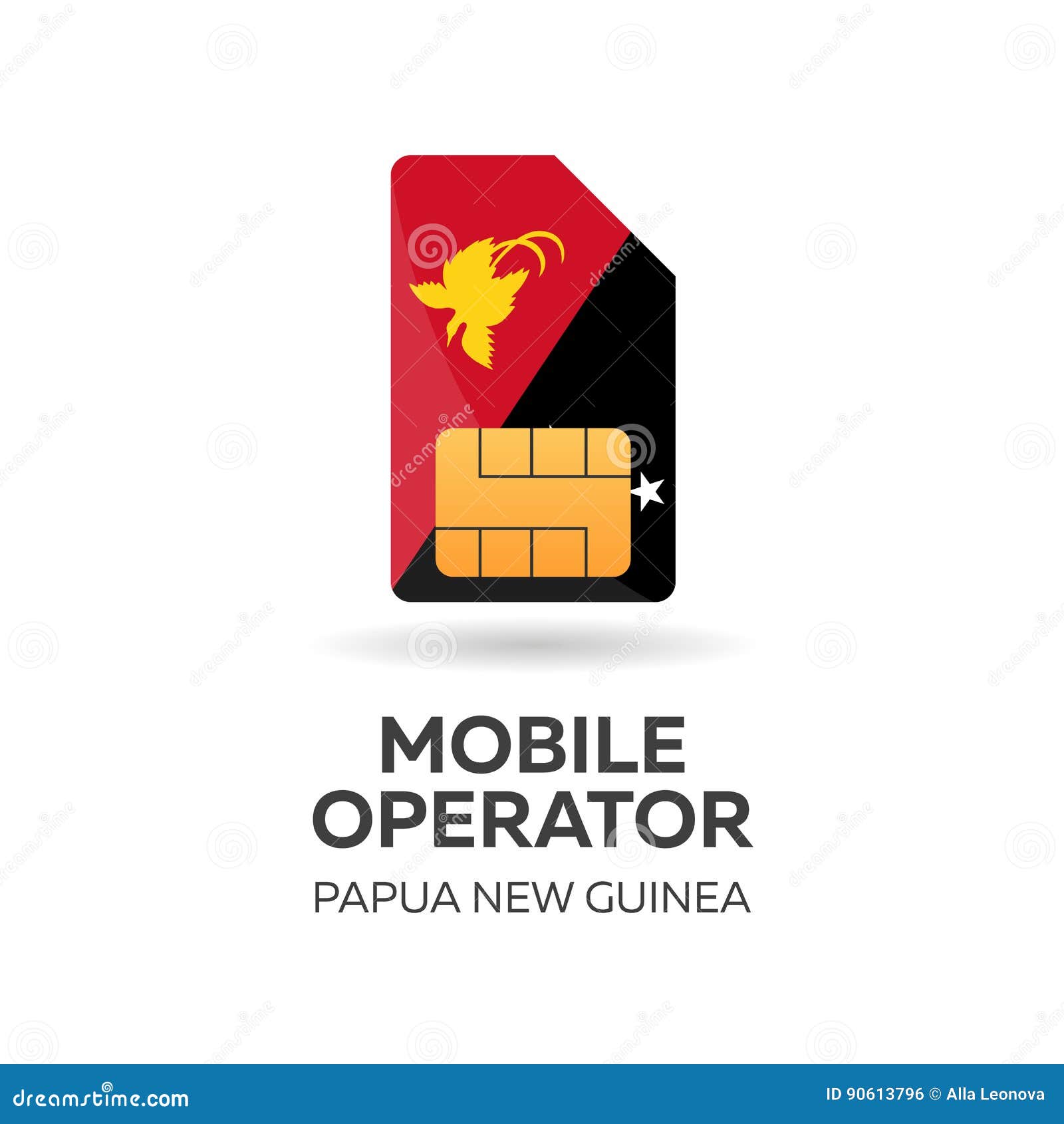 Papua New Guinea Mobile Operator. SIM Card with Flag. Vector ...