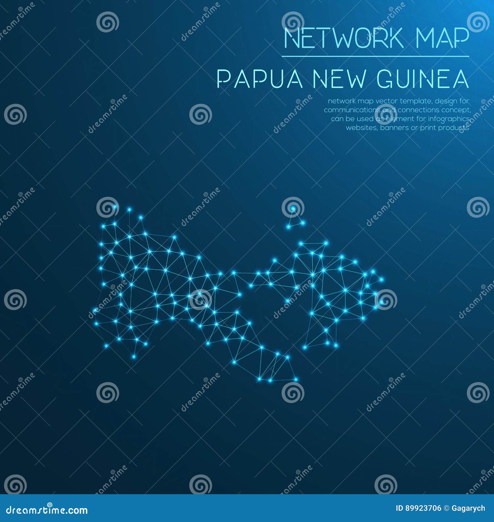 Papua New Guinea Network Map. Stock Vector - Illustration of contour, grid: 89923706