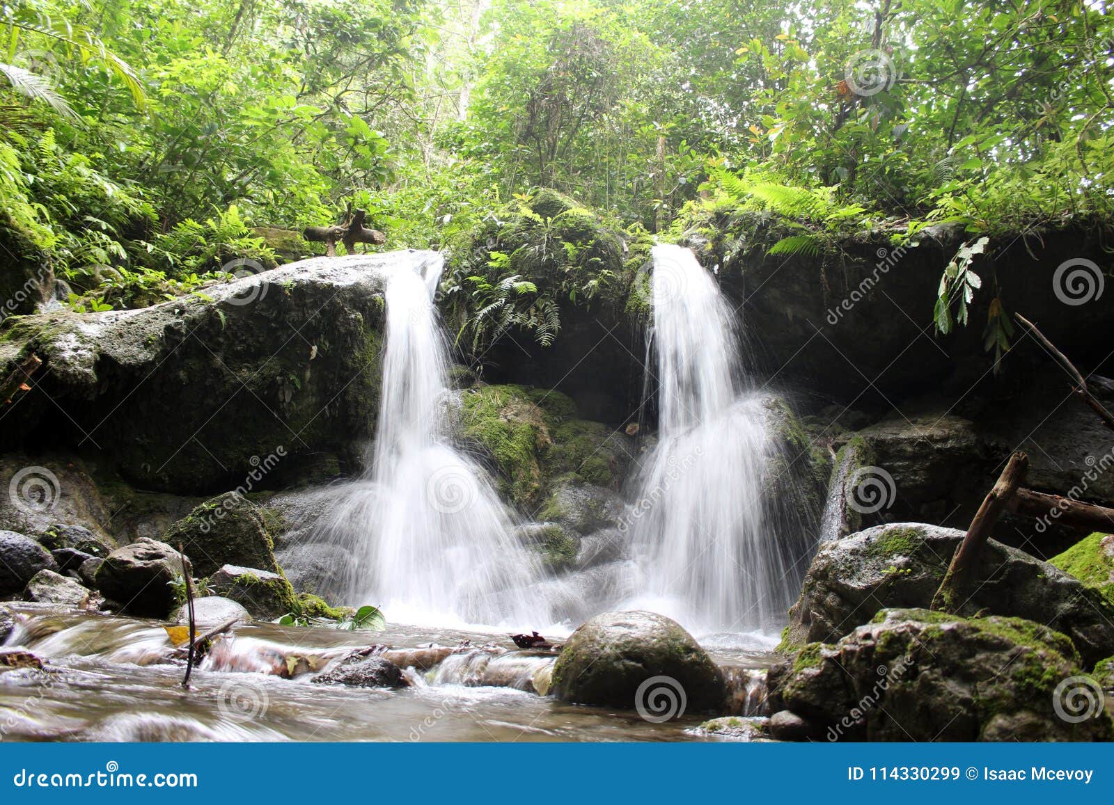 Papua New Guinea Waterfall stock image. Image of green - 114330299