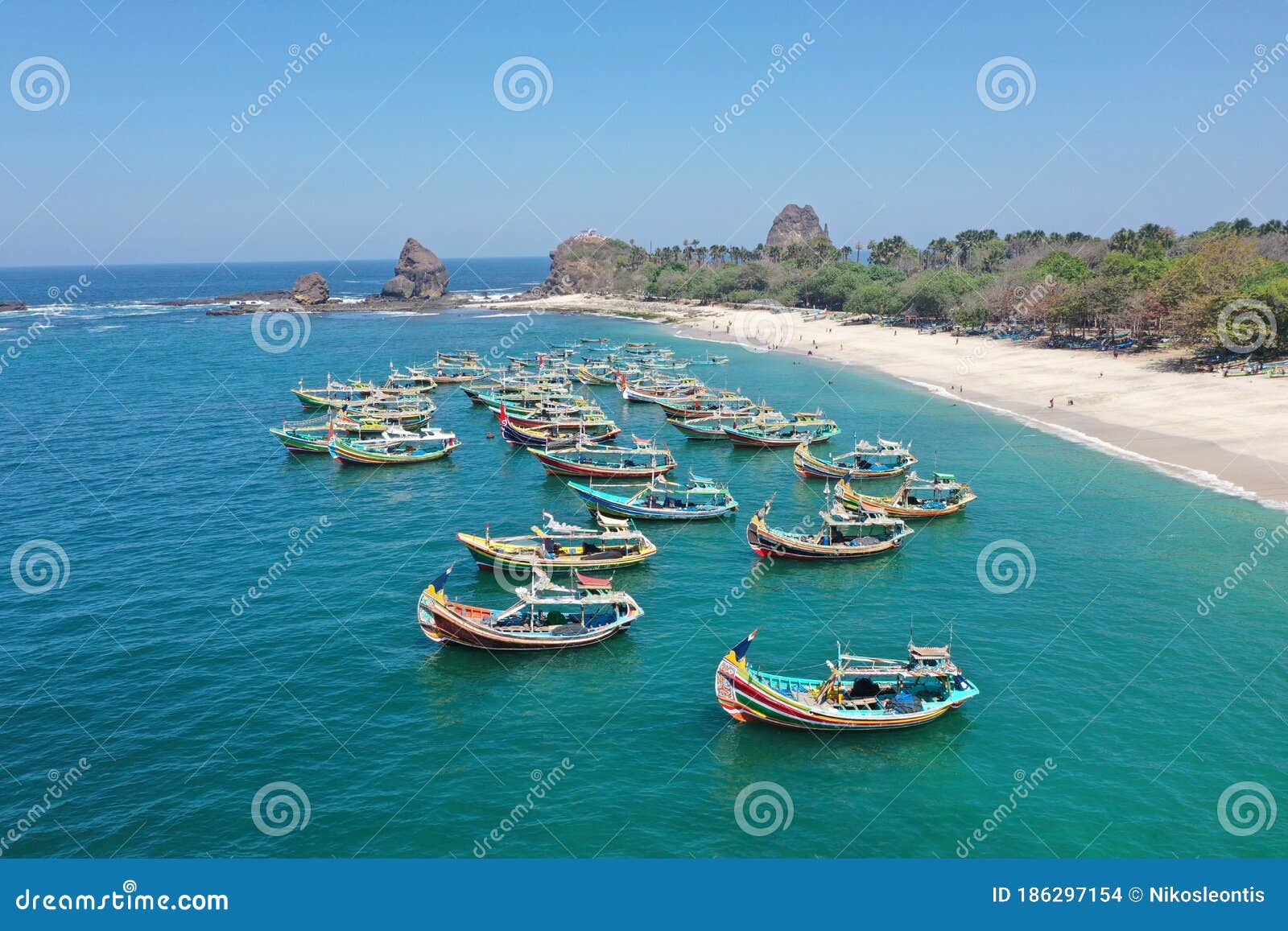 Papuma Beach in Jember Indonesia Stock Photo - Image of scene, shore ...