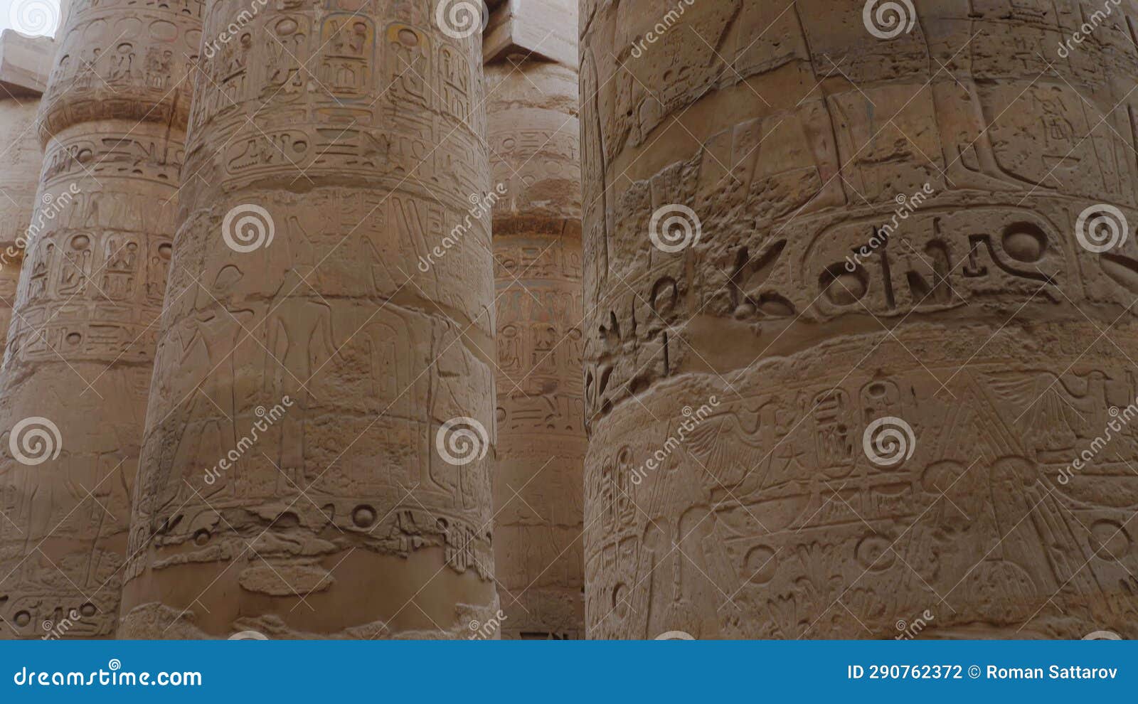 Papyrus Columns of Great Hypostyle Hall in Karnak. Close Up Stock ...