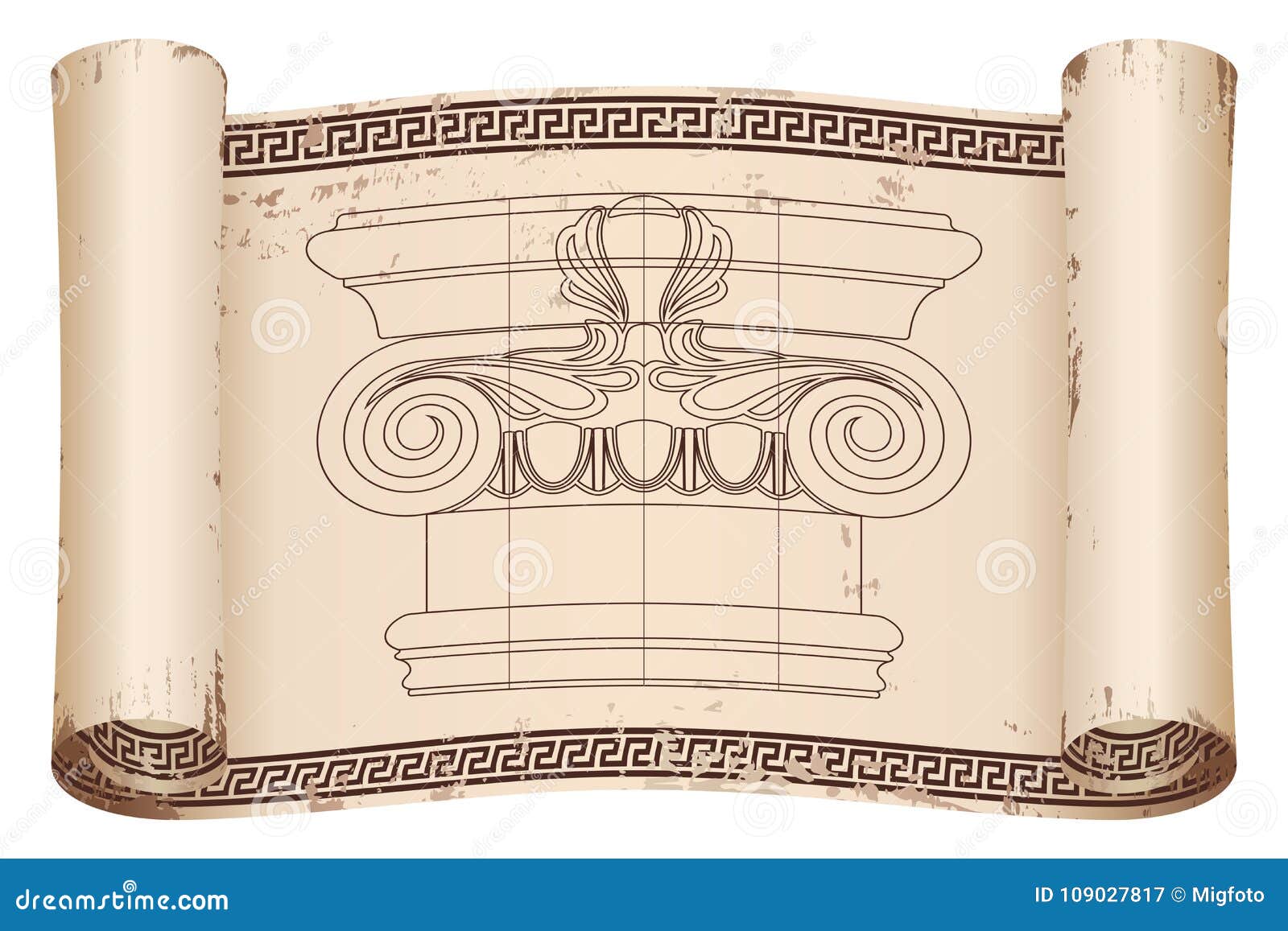 Papyrus du grec ancien illustration de vecteur. Illustration du mythe ...