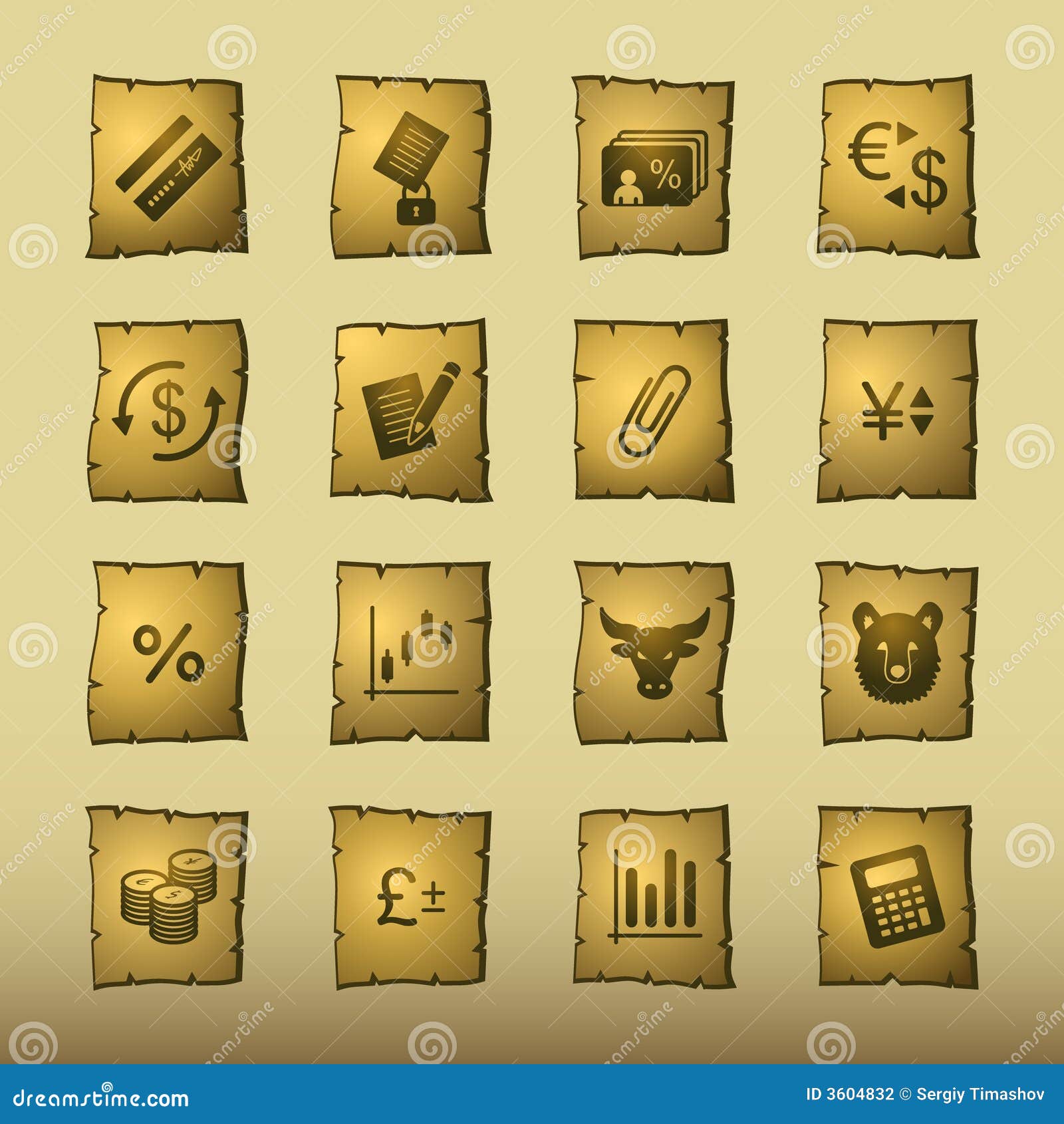 Papyrus finance icons stock vector. Illustration of pictogram - 3604832