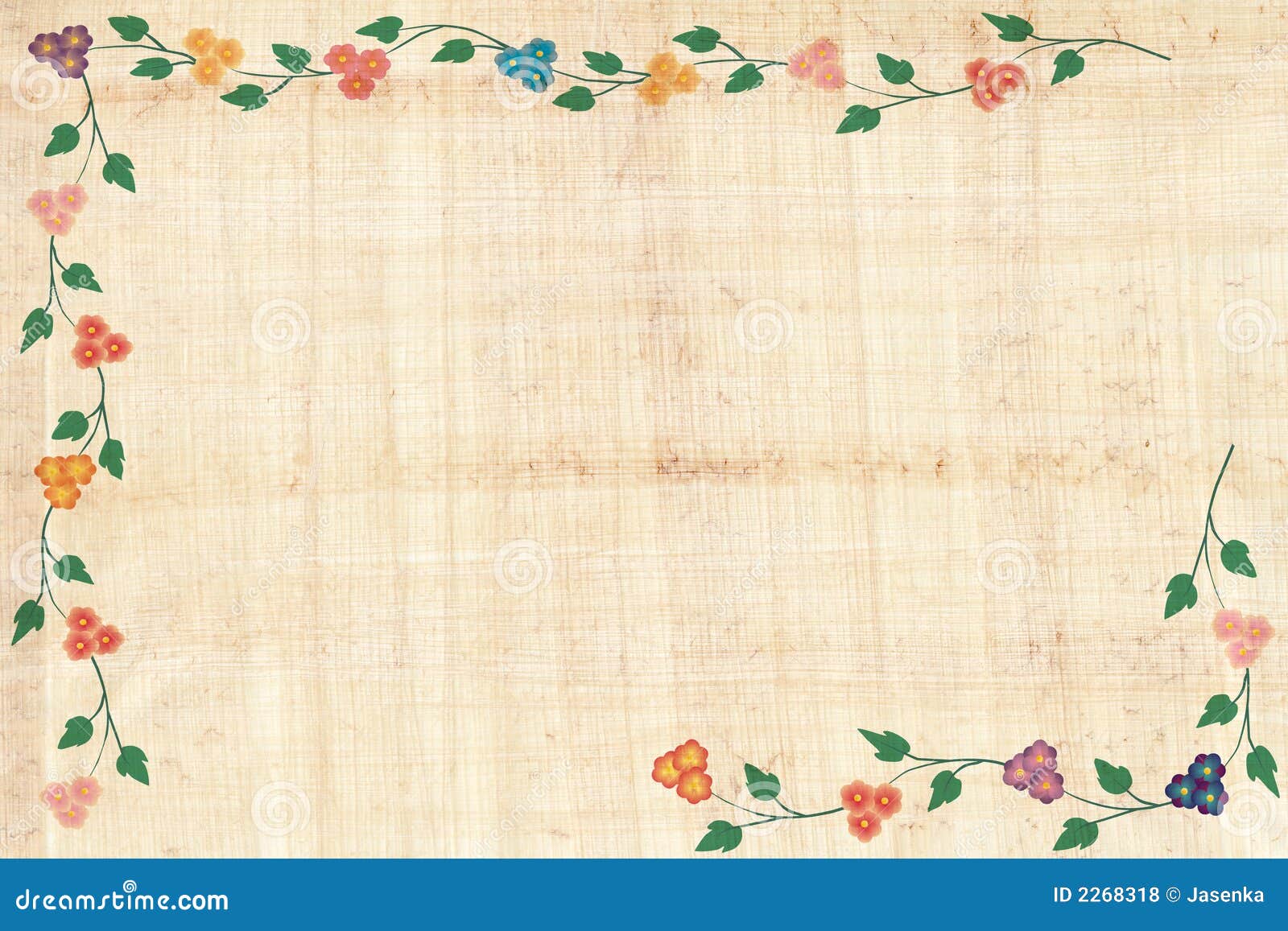 Papyrus with flowers stock illustration. Illustration of detail - 2268318