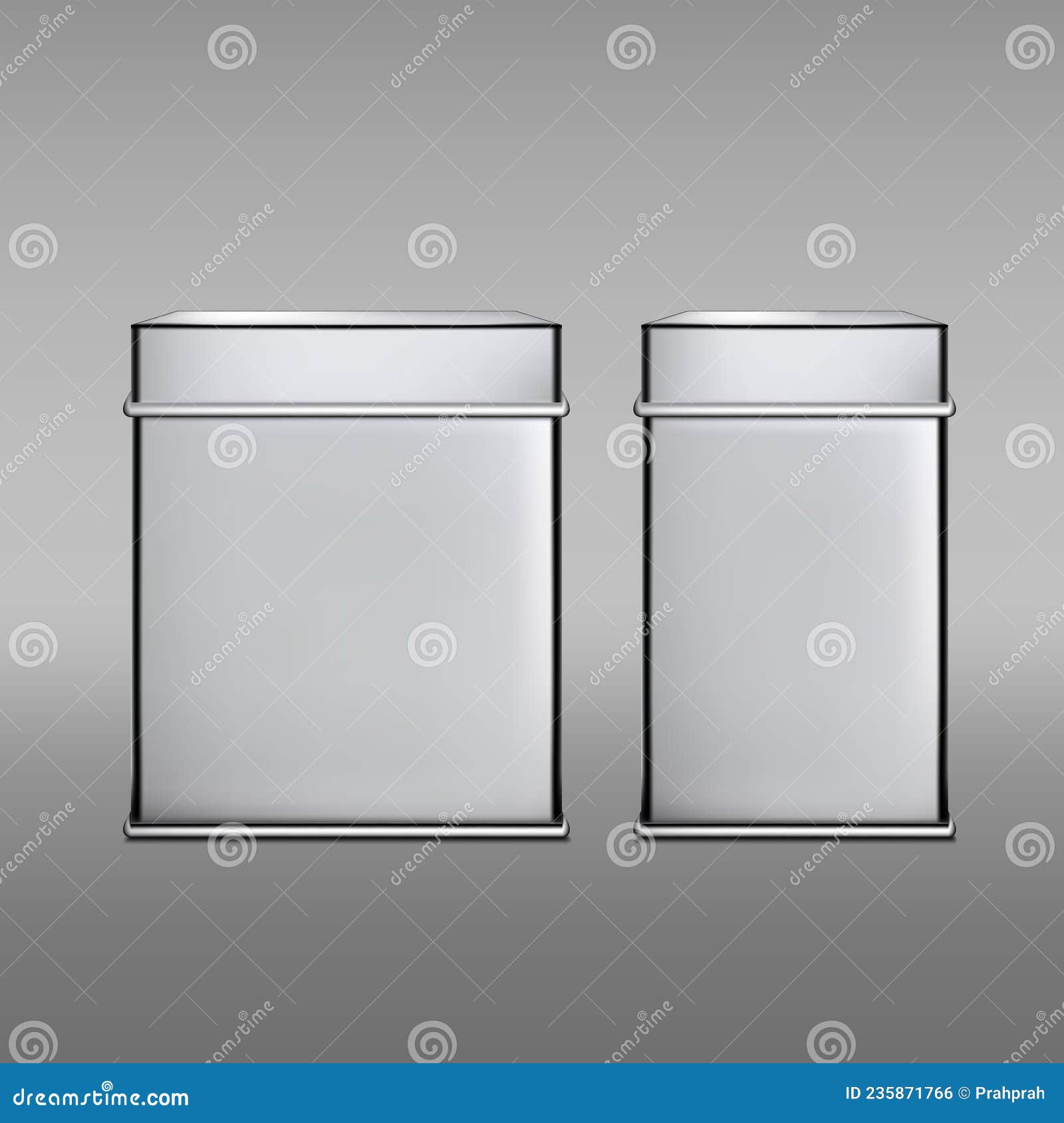 Paquete De Caja De Metal De Aluminio Rectangular De 3 D Ilustración del ...