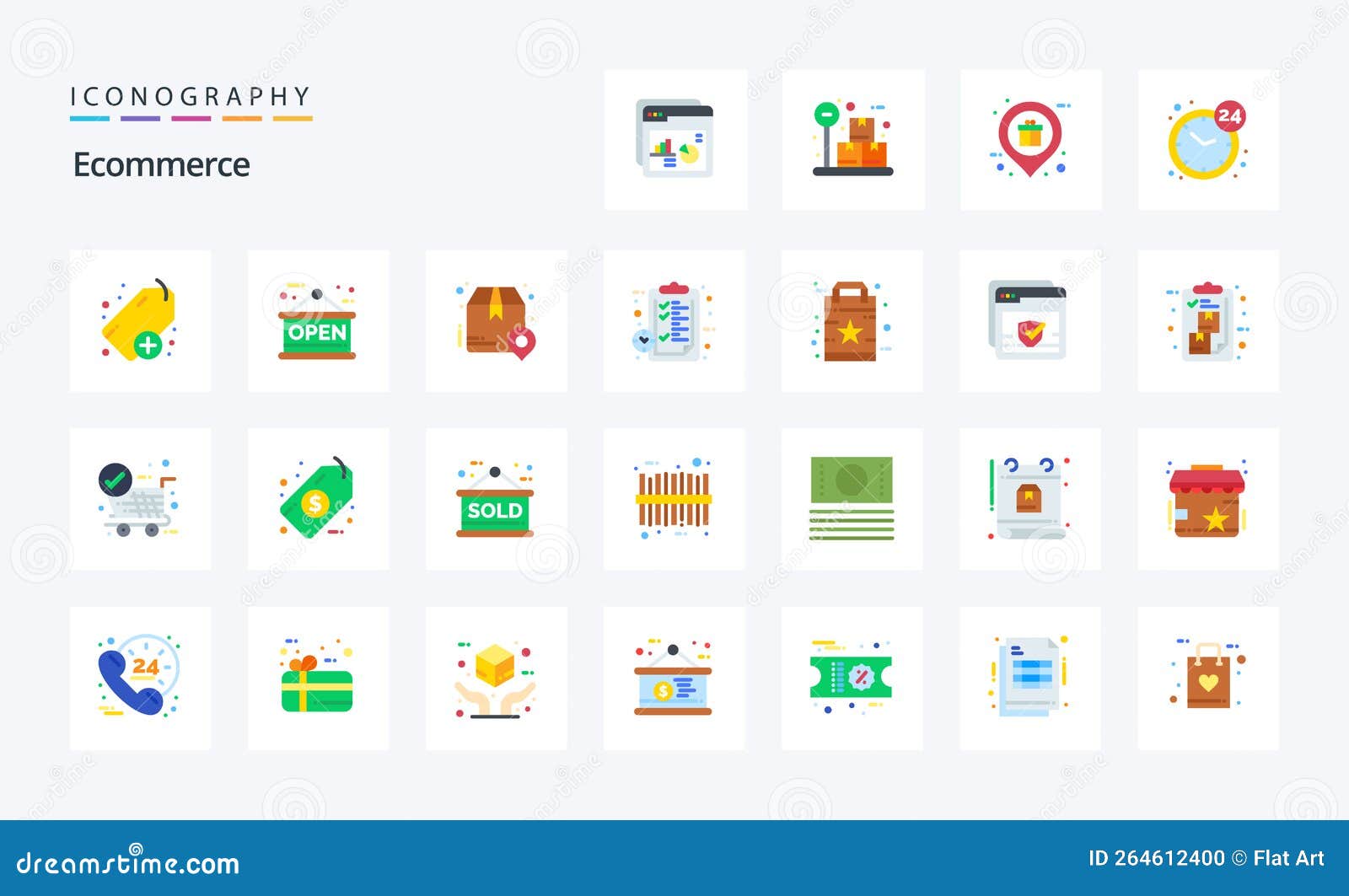 Paquete De Iconos De Color Plano De 25 Ecommerce Ilustración del Vector - Ilustración de ...