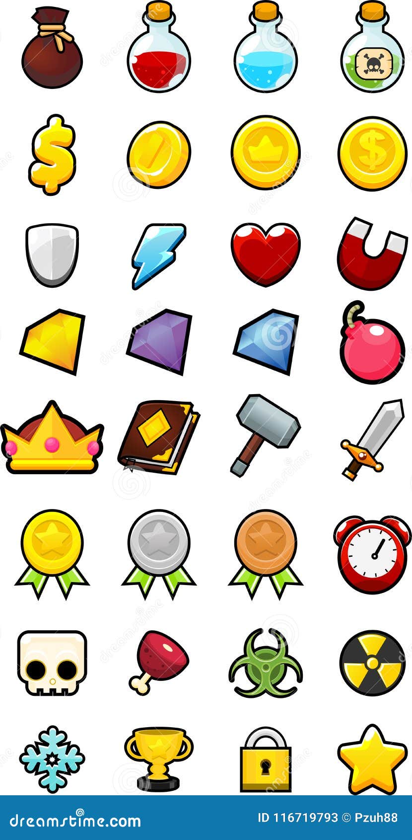 Paquete Del Icono Del Juego Del RPG Stock de ilustración - Ilustración ...