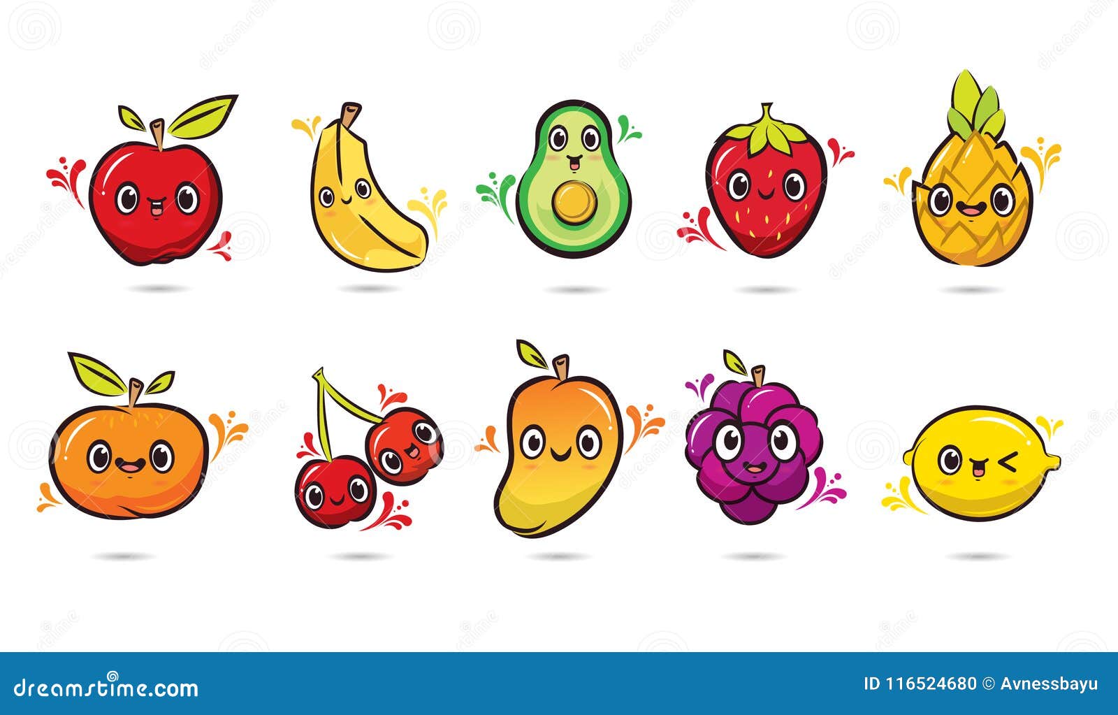 Paquete Del Vector Del Diseño De 10 Frutas Ilustración del Vector ...