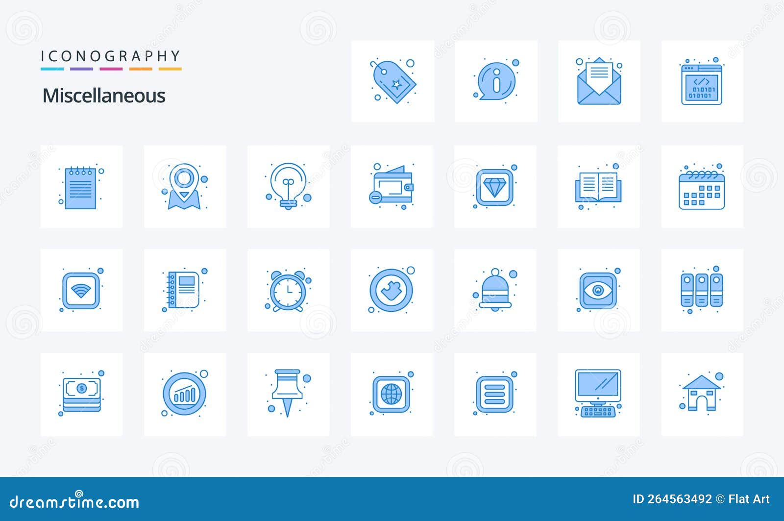 25 Paquetes De Iconos Azules Diversos Ilustración del Vector ...