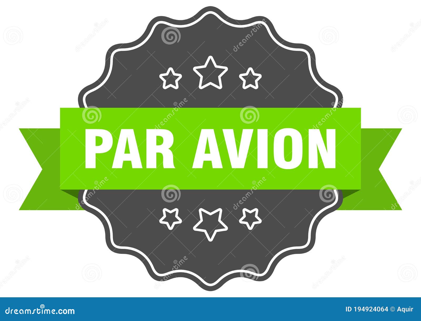 Par avion label stock vector. Illustration of isolated - 194924064
