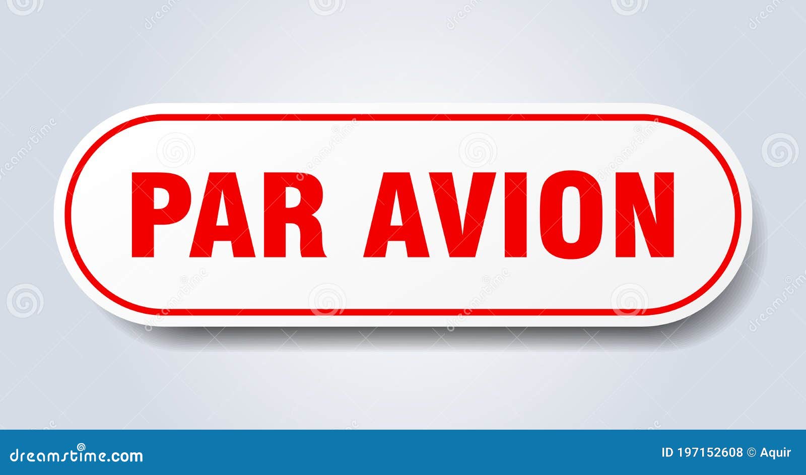 Par avion sticker. stock vector. Illustration of white - 197152608