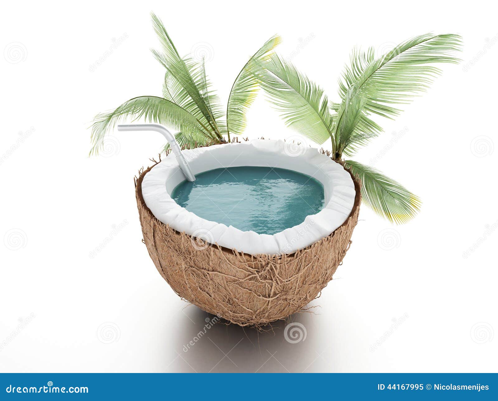 Paraíso Do Coco Conceito Do Verão No Backgrou Branco Ilustração Stock ...