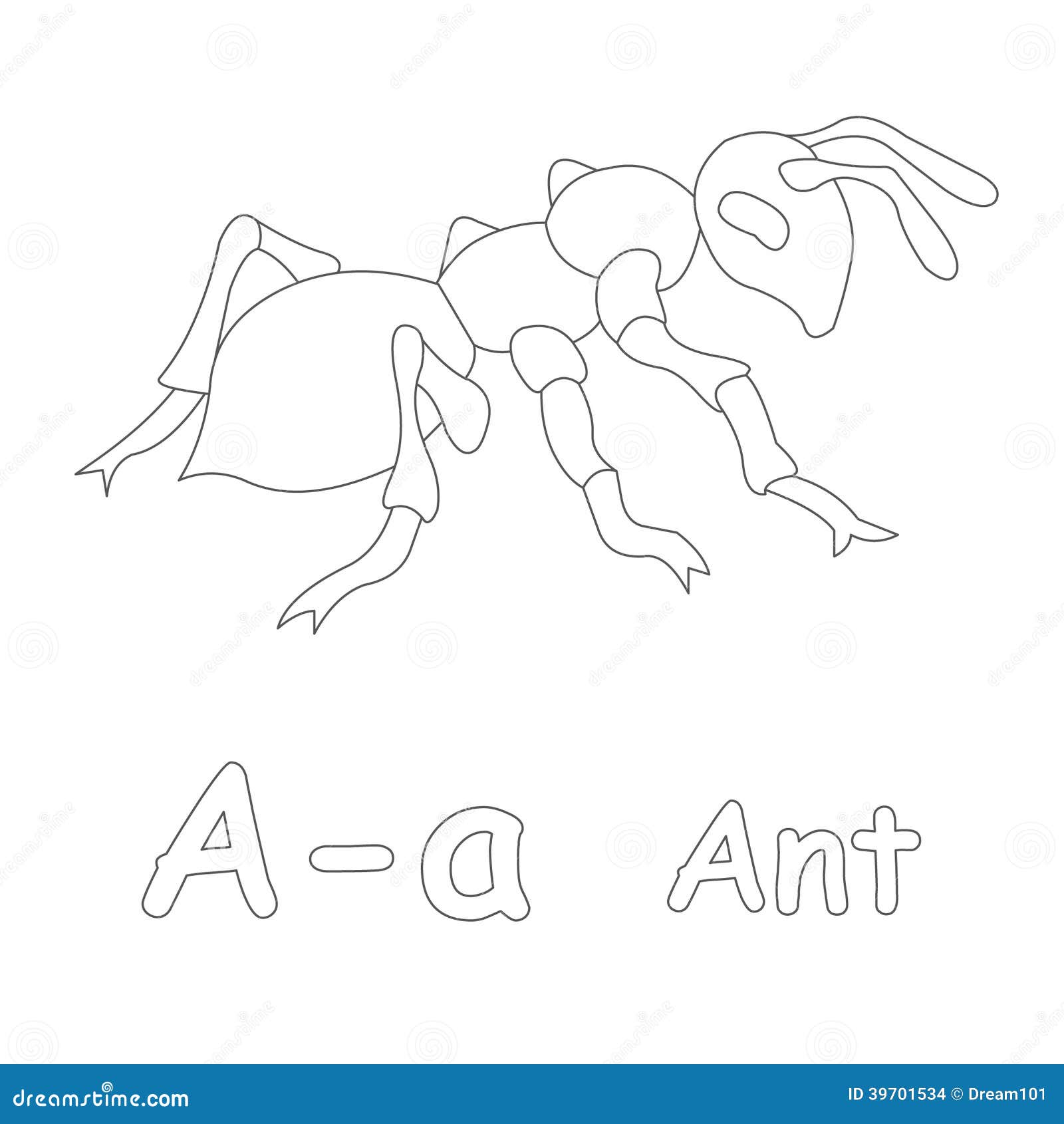 A para Ant Coloring Page stock de ilustración. Ilustración de selva ...
