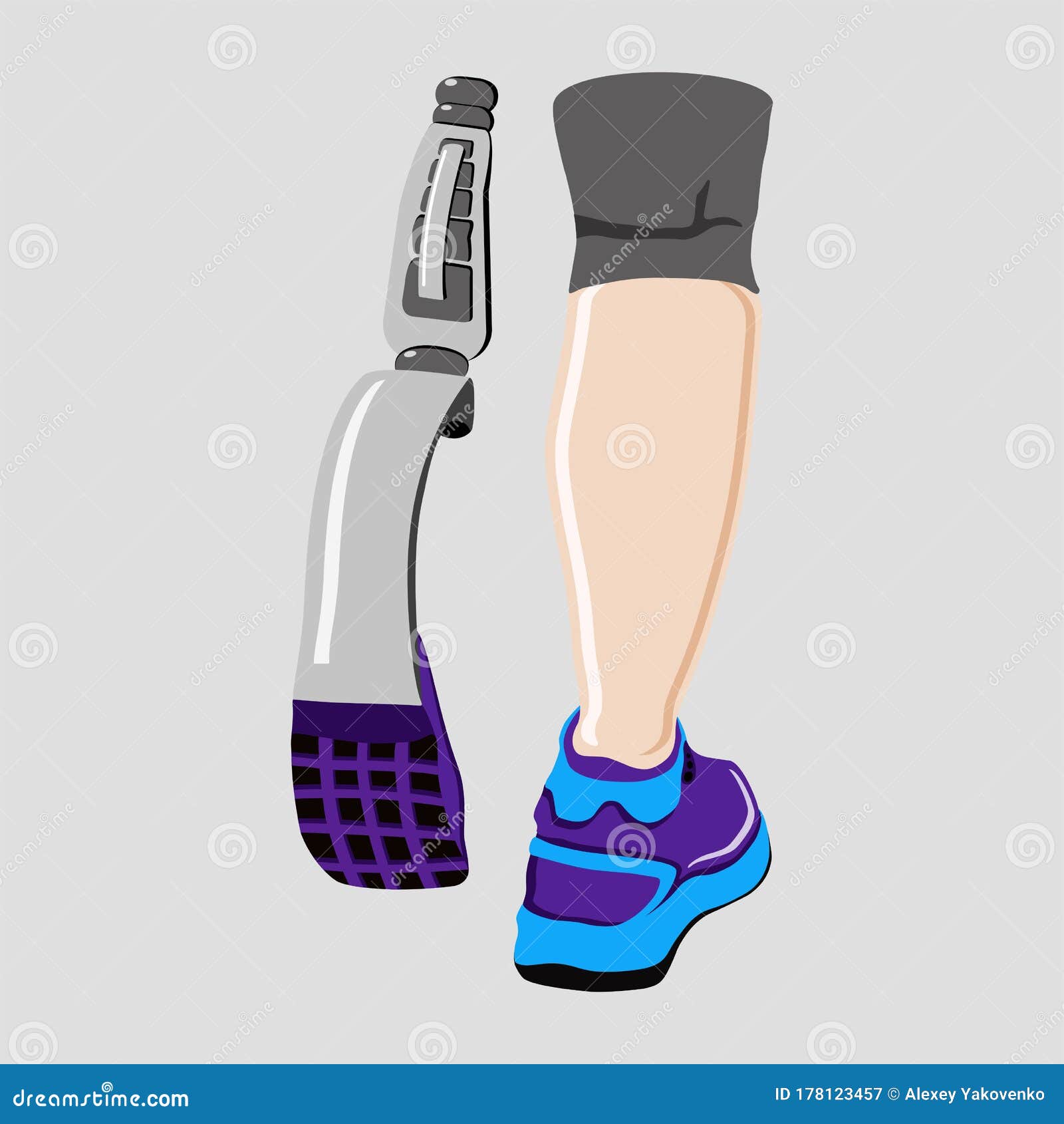 Athlete With Leg Prosthesis Vector Illustration | CartoonDealer.com ...