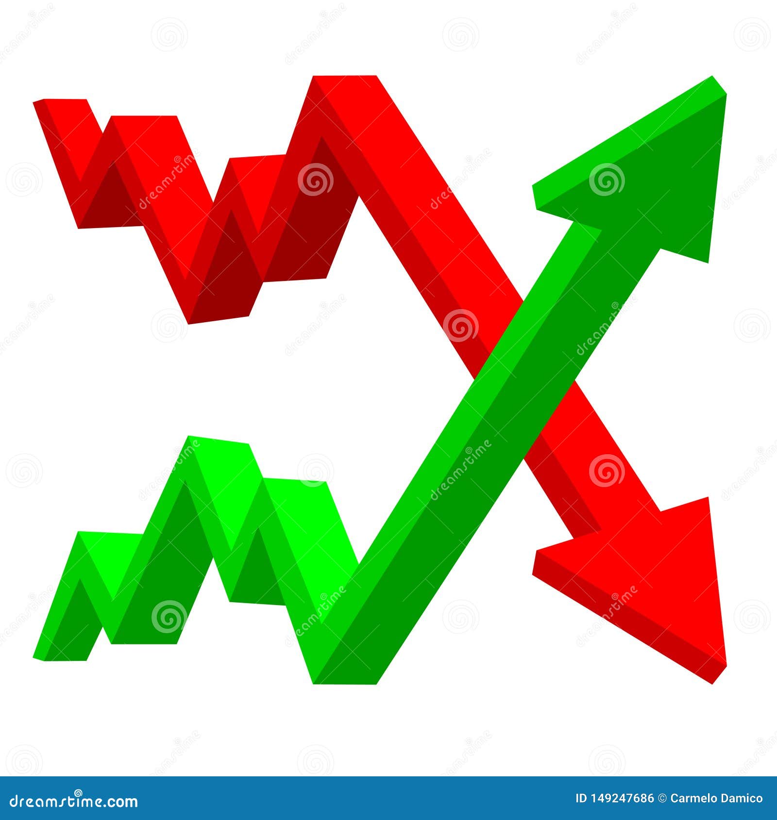 Para Cima E Para Baixo Setas Financeiras Ilustração Stock - Ilustração ...