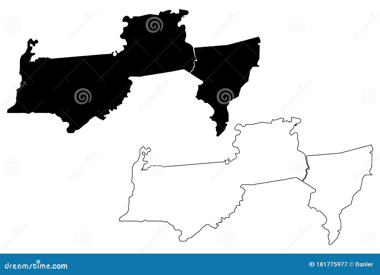 Para District Surinam, Republic of Suriname Map Vector Illustration ...