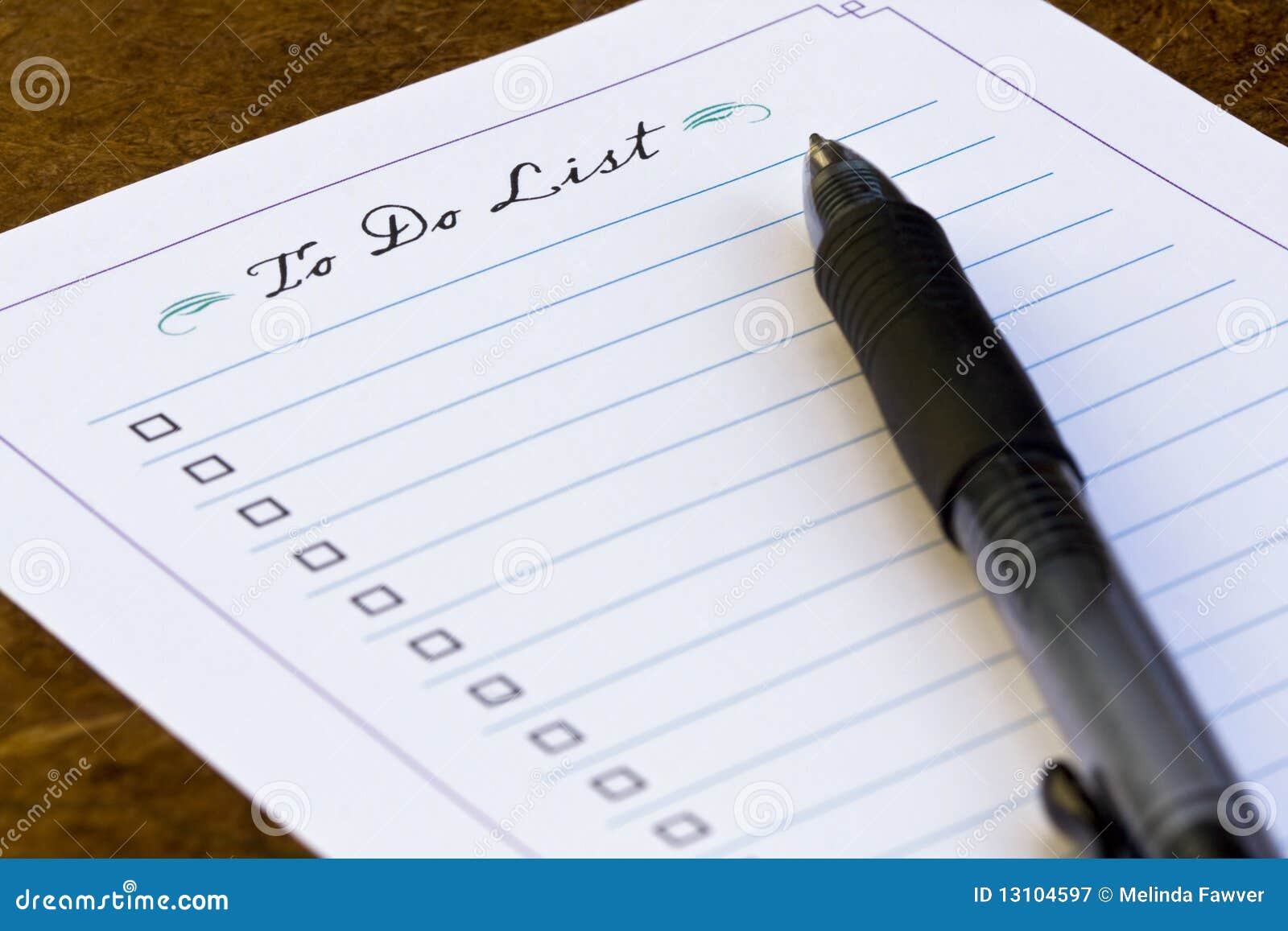 Para fazer a lista imagem de stock. Imagem de rotinas - 13104597