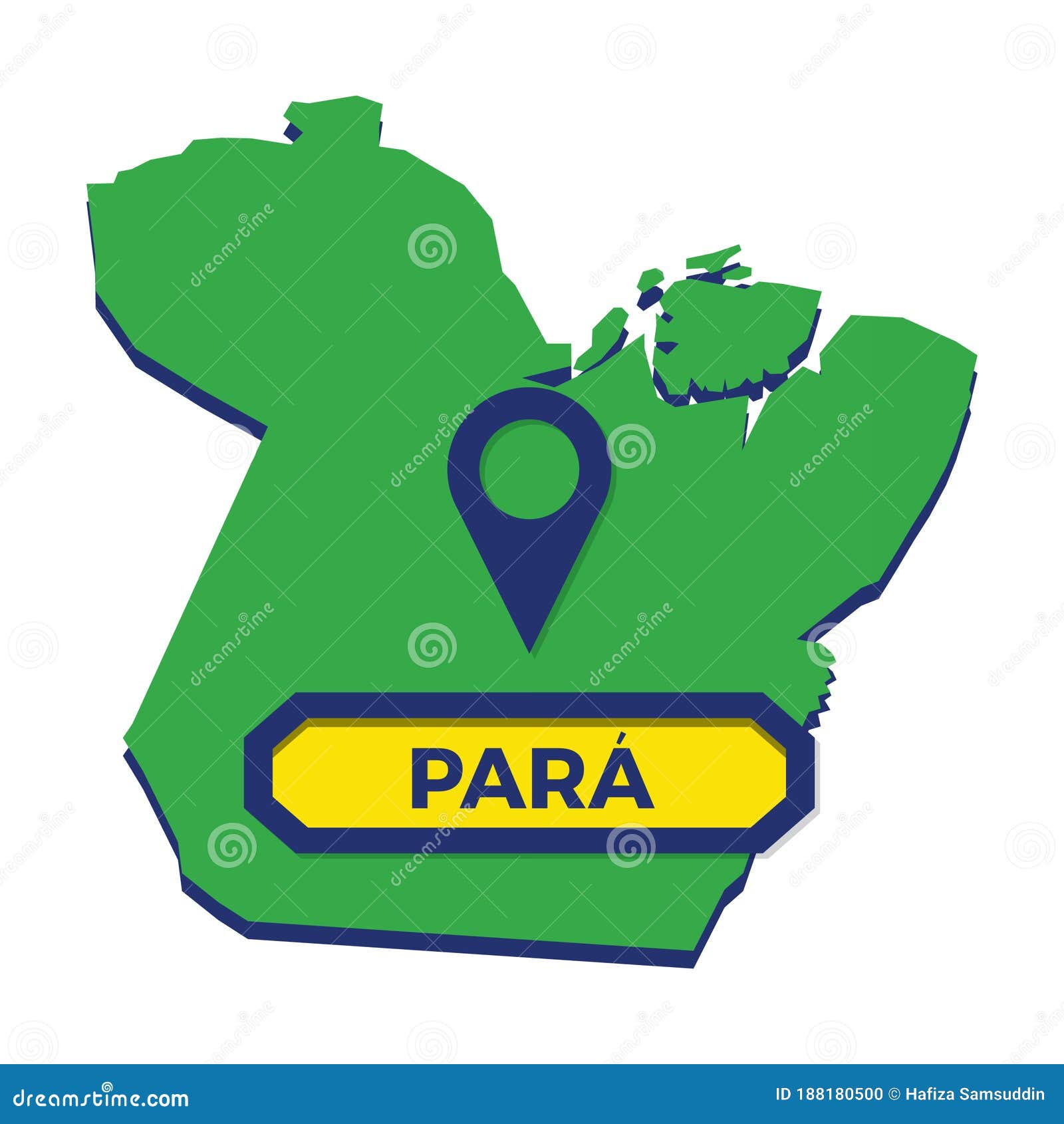Para Map with Map Pin. Vector Illustration Decorative Design Stock ...