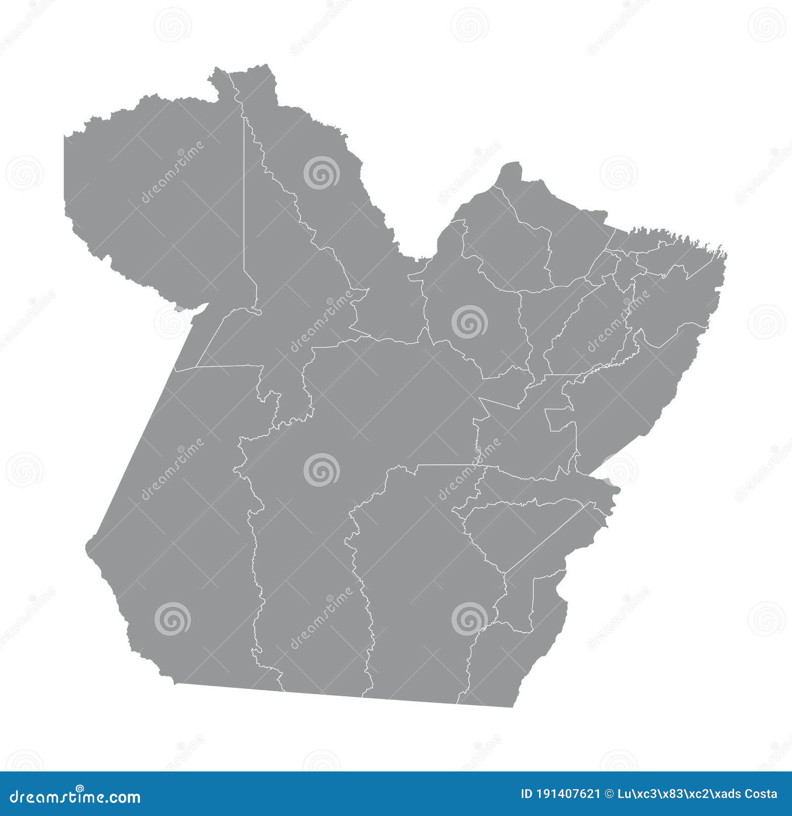 Para State regions map stock illustration. Illustration of para - 191407621