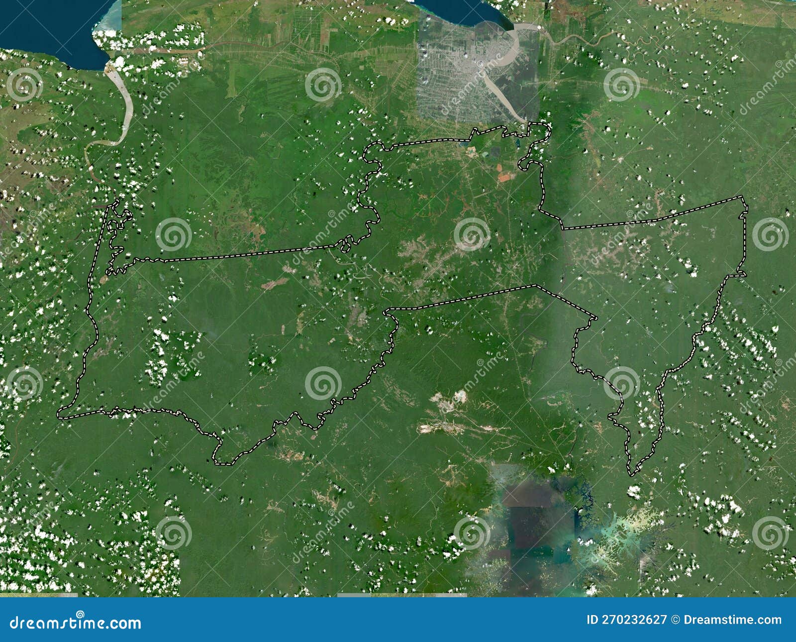 Para, Suriname. High-res Satellite. No Legend Stock Illustration ...