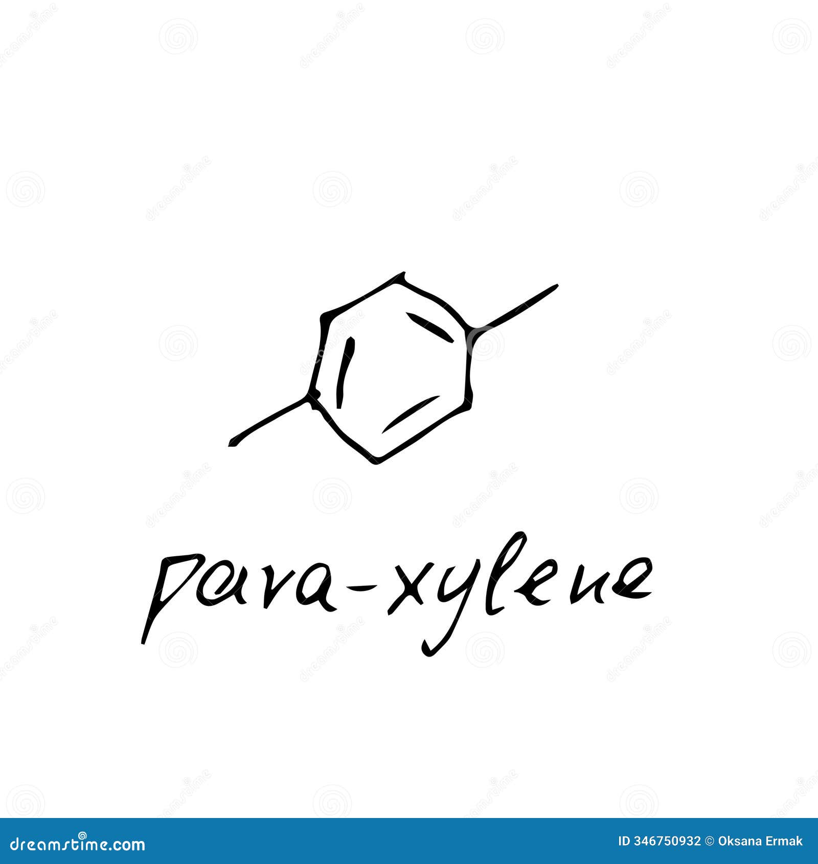 Para-xylene (p-xylene) Aromatic Hydrocarbon Molecule Royalty-Free Stock ...