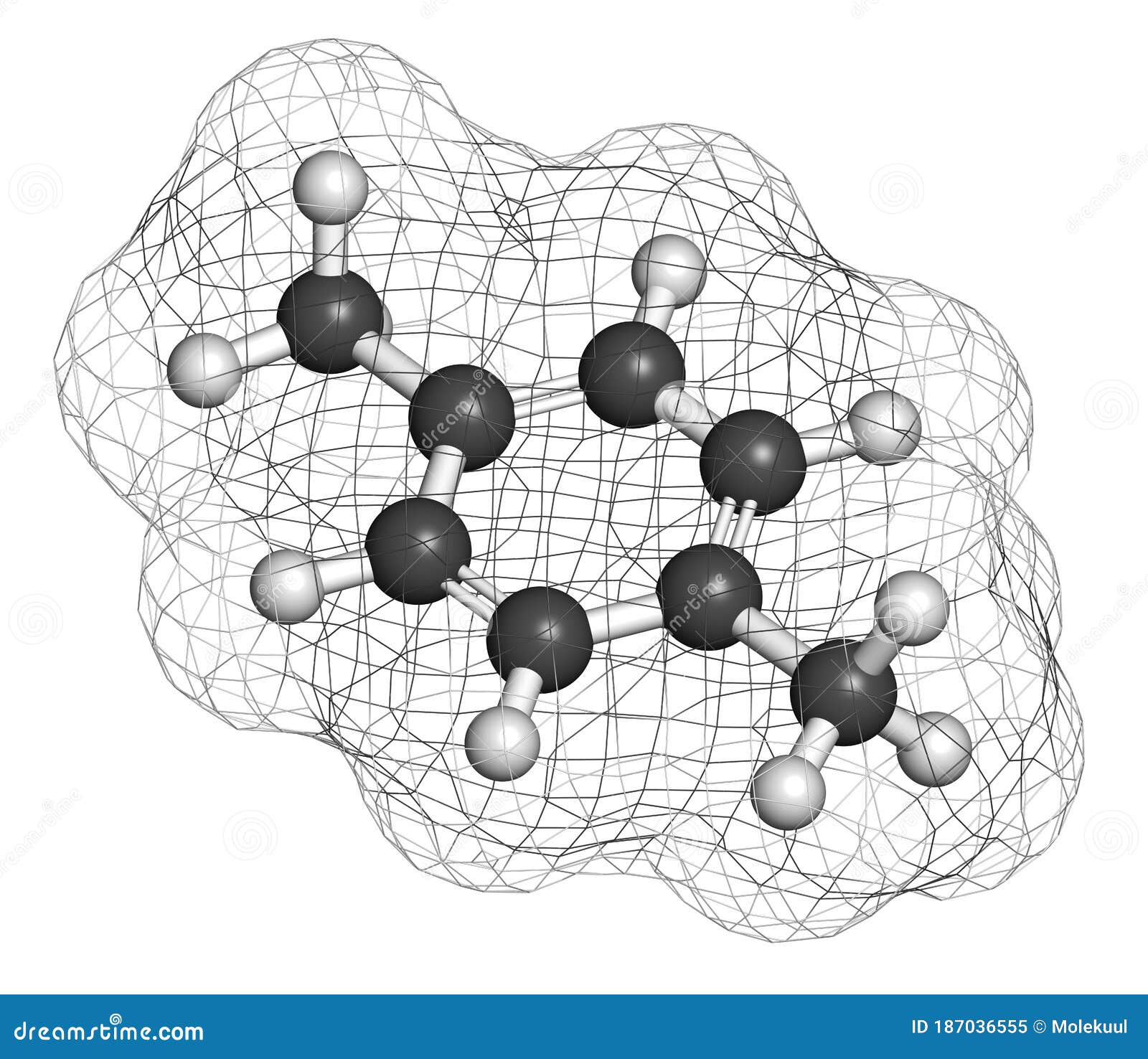 Para-xylene (p-xylene) Aromatic Hydrocarbon Molecule Stock Illustration ...