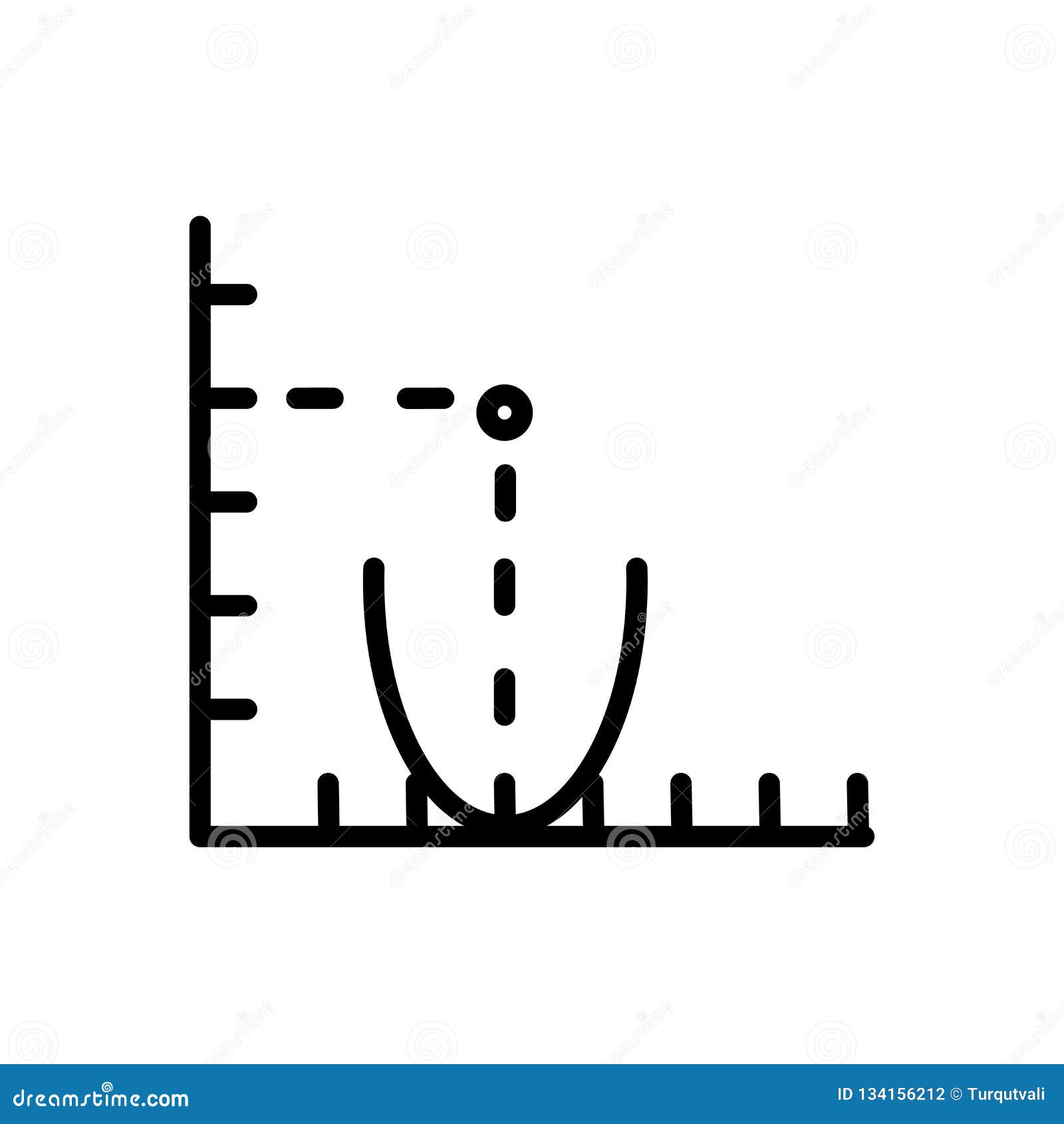 Parabola Icon Vector Isolated on White Background, Parabola Sign , Line ...