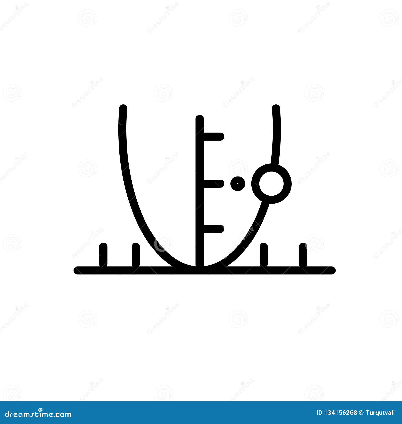 Parabola Icon Vector Isolated on White Background, Parabola Sign , Line ...