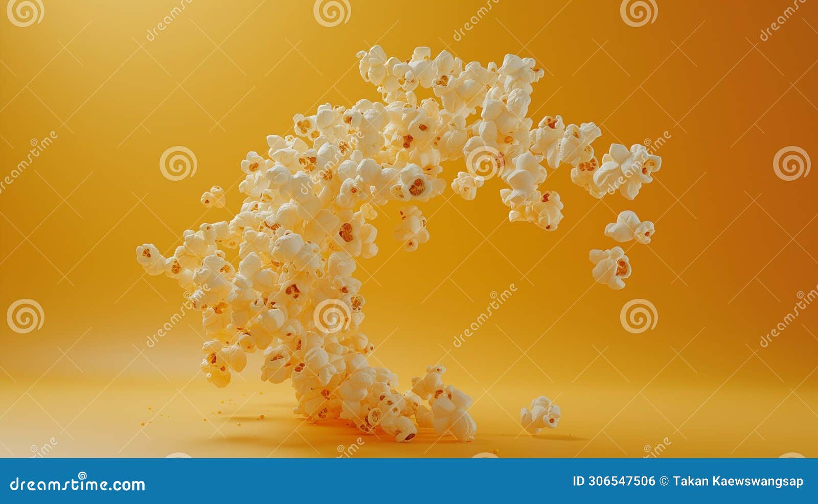 A Parabola-shaped Arc of Popcorn Flying - Generative Ai Stock ...