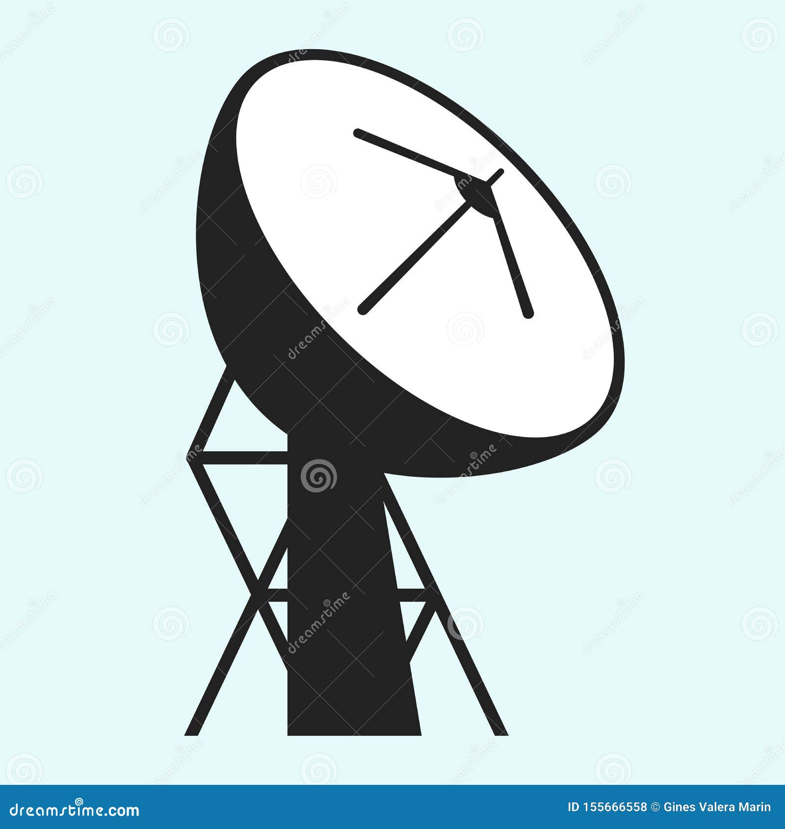 Parabolic Antenna Icon in Black Isolated. Geometric Forms Stock Vector ...