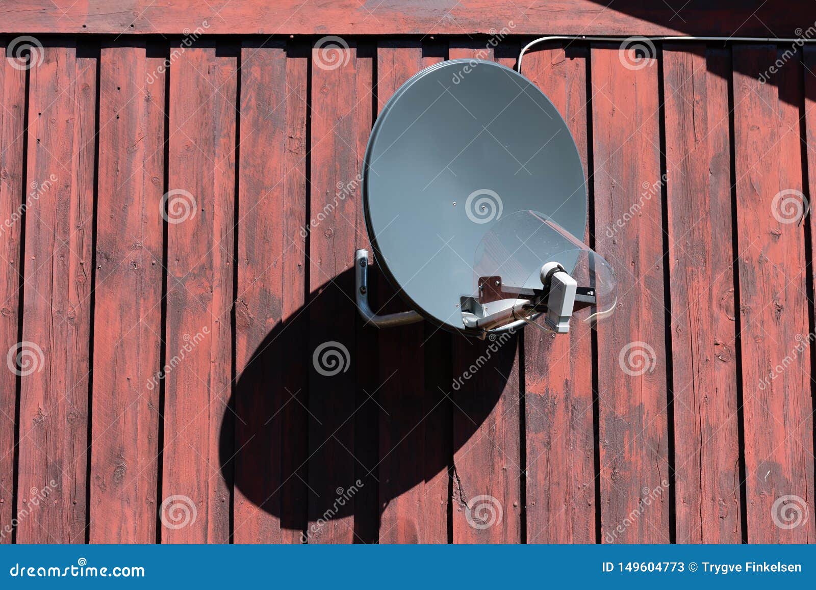 Parabolic Antenna on an Old Wooden Wall Stock Image - Image of ...